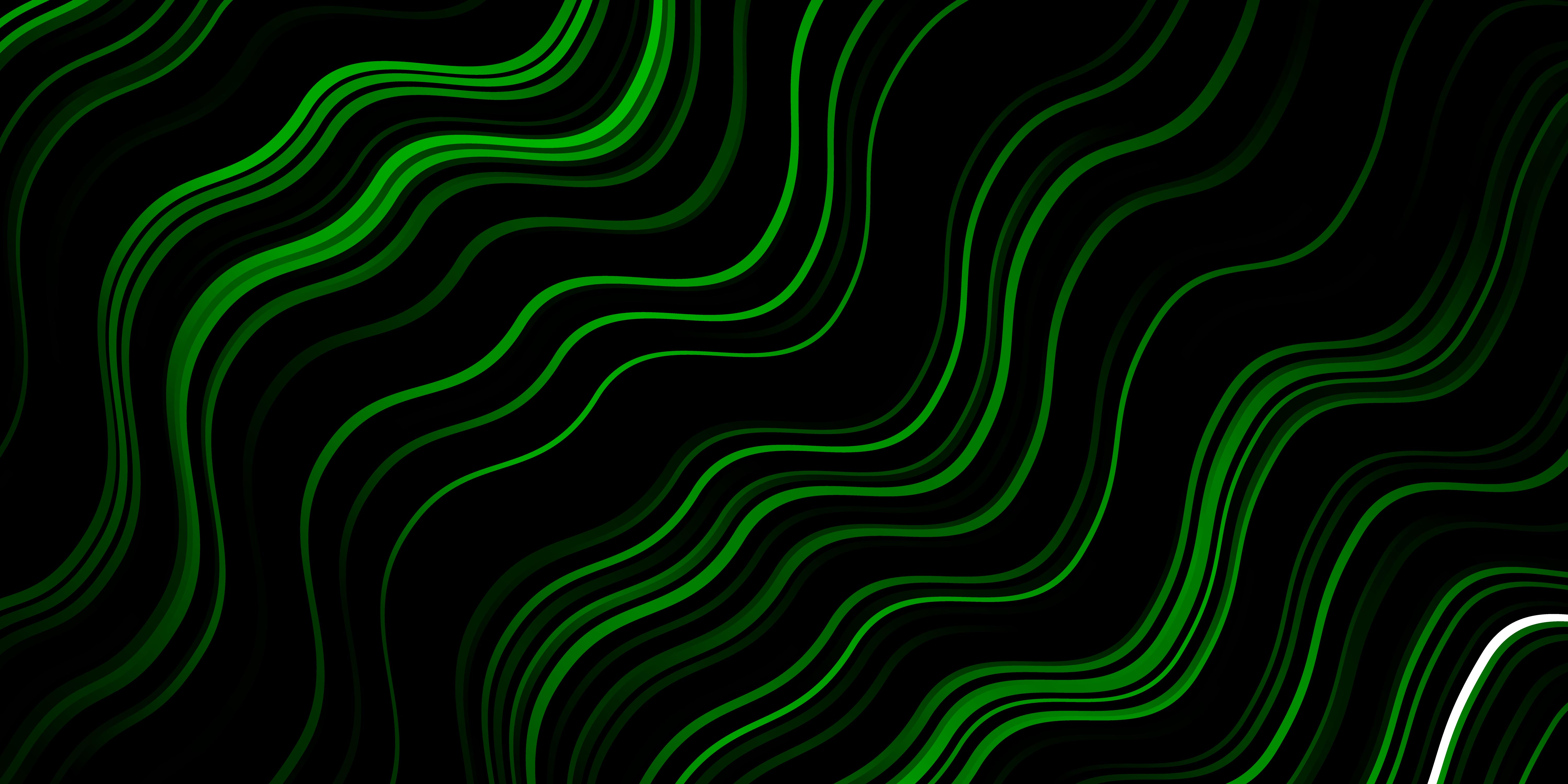 Dark Green Vector Layout With Circular Arc Illustration In Halftone Style With Gradient Curves