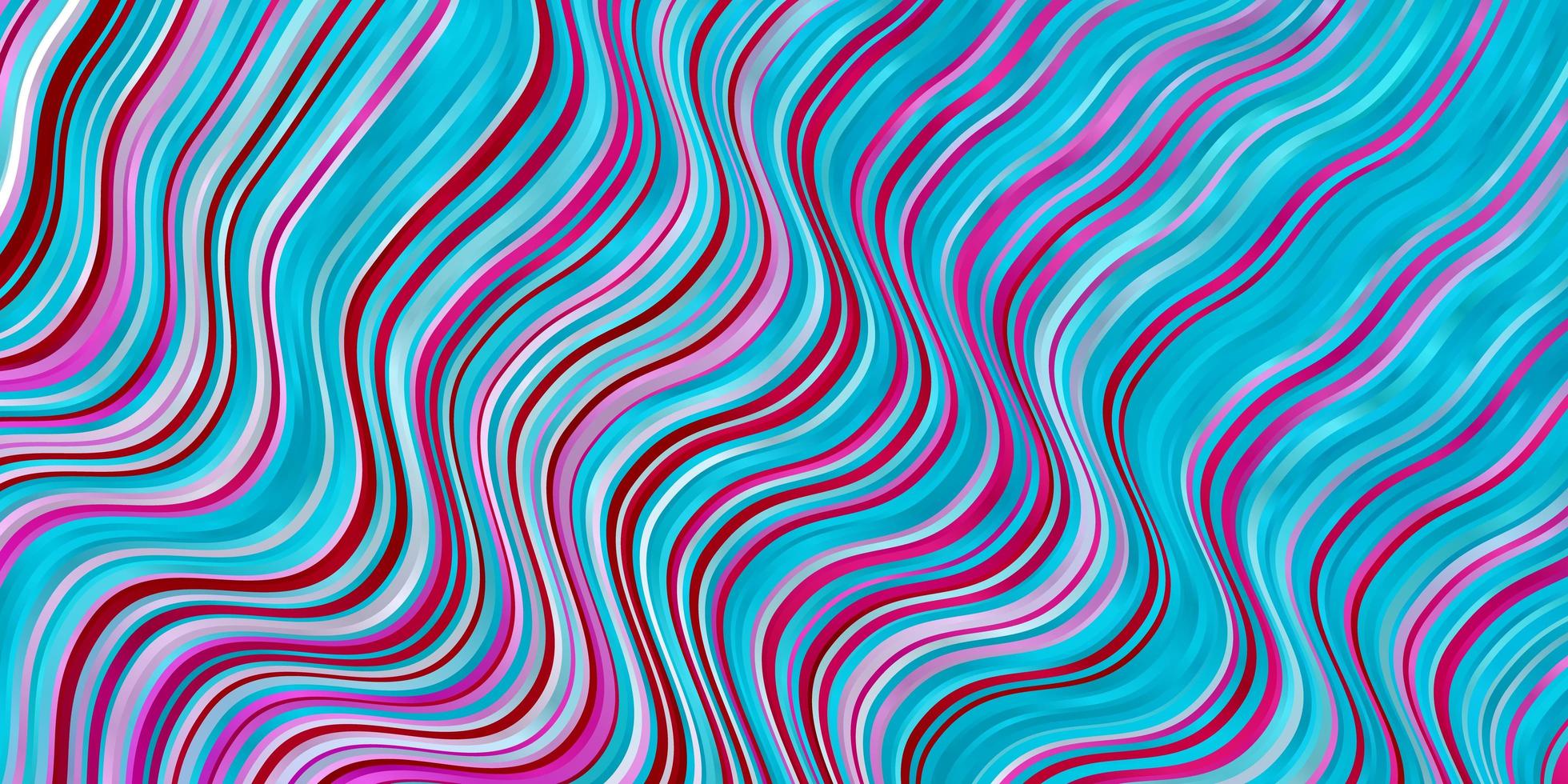 Light Blue Red Vector Layout With Wry Lines Illustration In Halftone Style With Gradient Curves