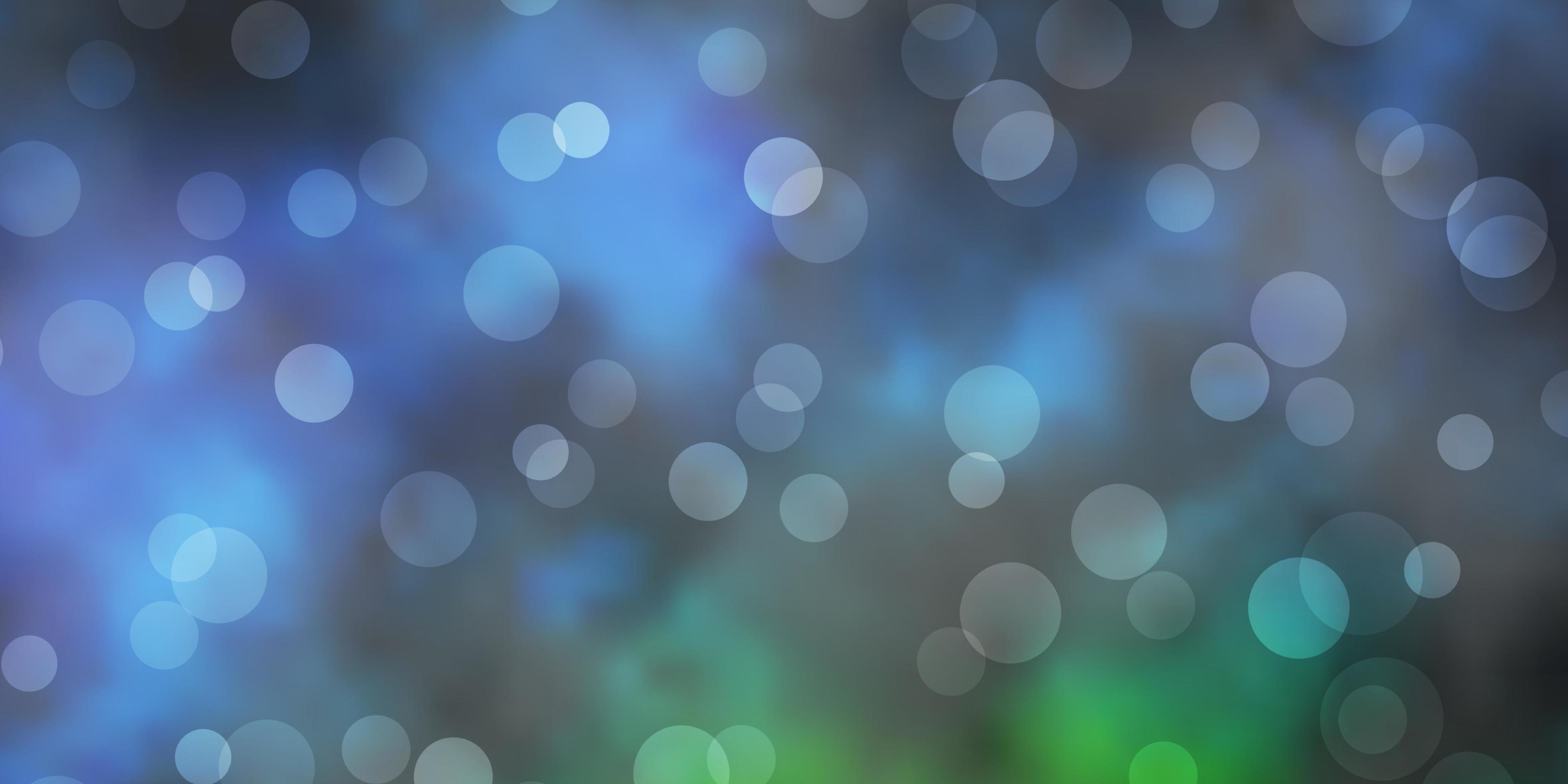 Dark Blue Green Vector Backdrop With Circles Abstract Colorful Disks On Simple Gradient