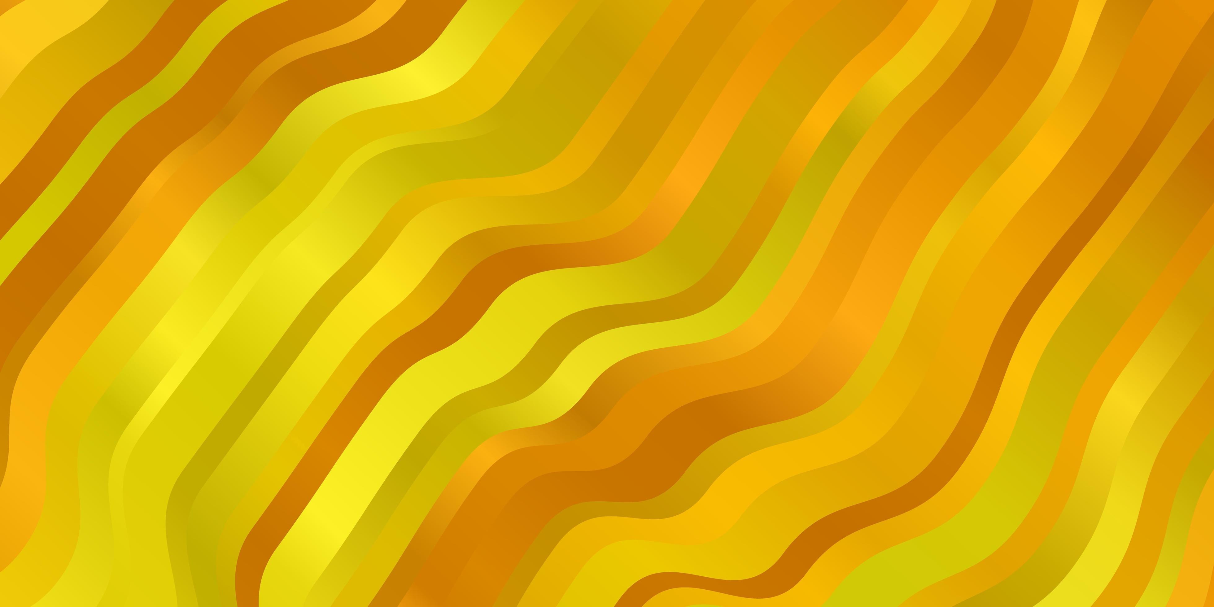 Light Yellow Vector Background With Bent Lines Illustration In Halftone Style With Gradient