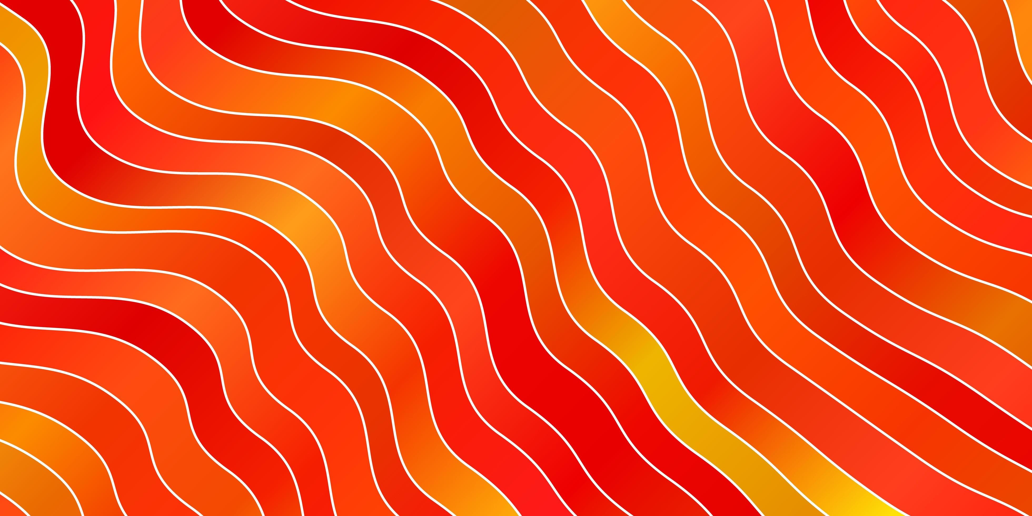 Light Orange Vector Background With Curved Lines Gradient Illustration In Simple Style With Bows