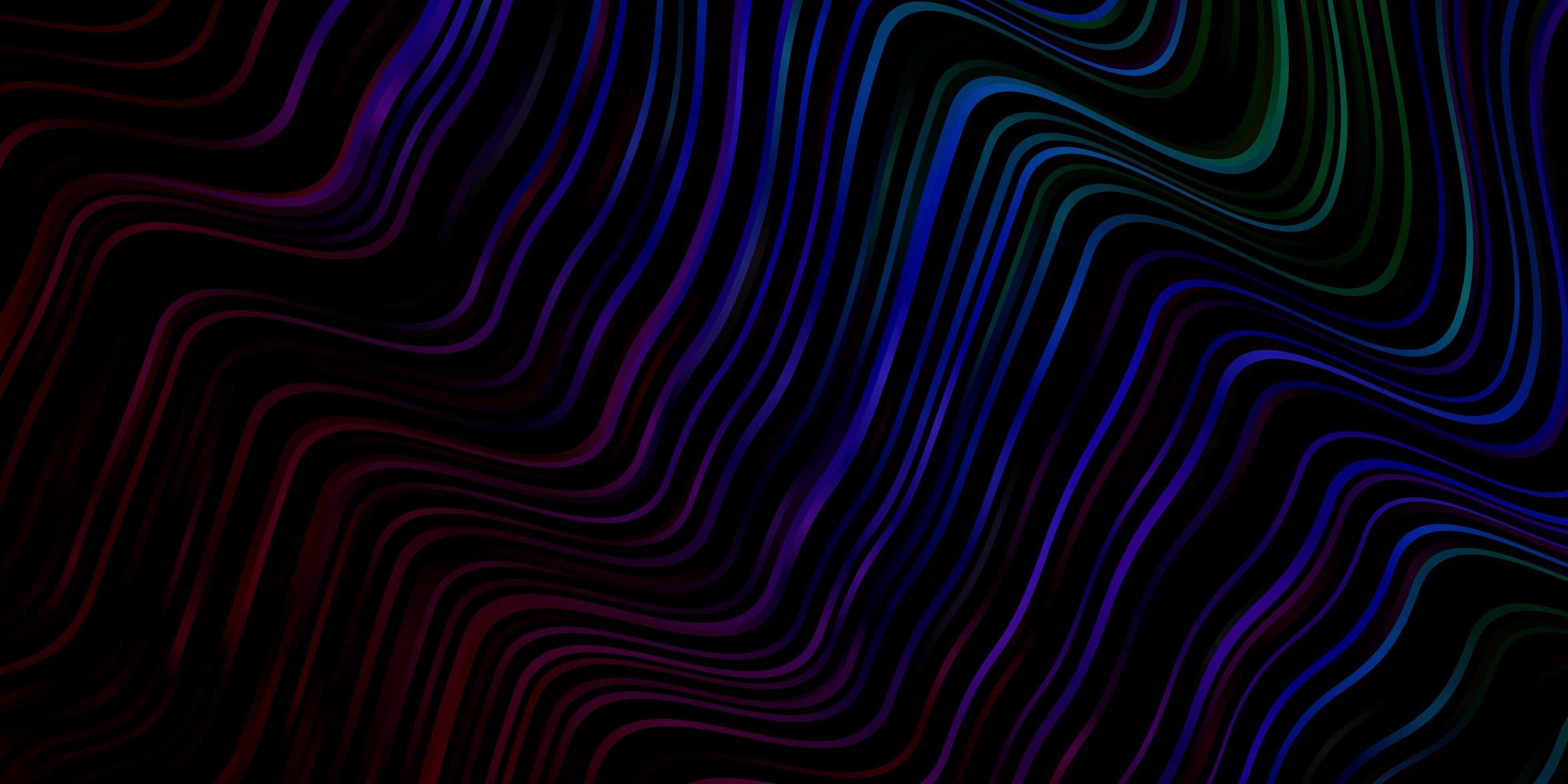 Dark Multicolor Vector Backdrop With Bent Lines Illustration In Halftone Style With Gradient