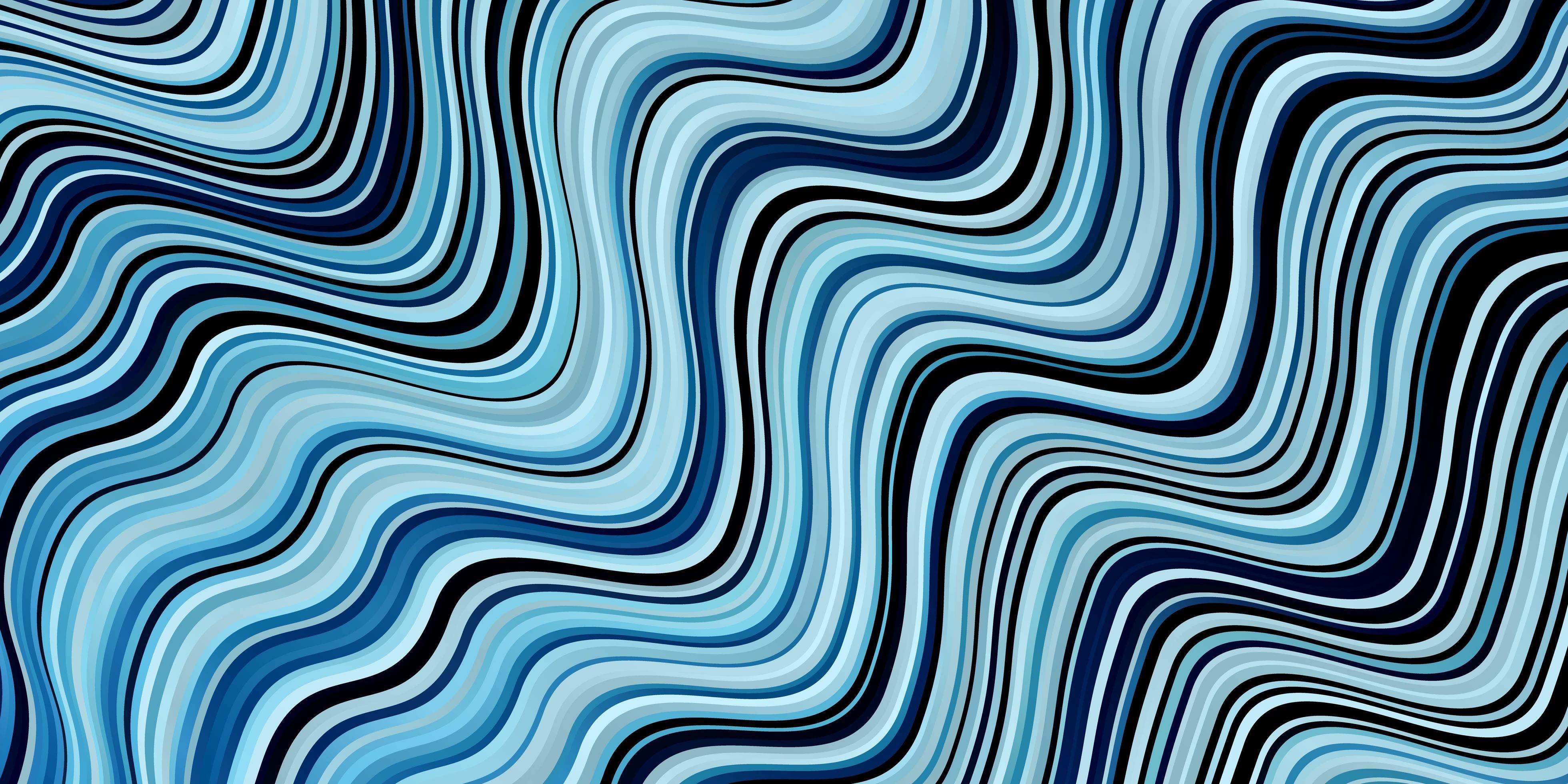 Light Blue Vector Pattern With Curves Illustration In Halftone Style With Gradient Curves