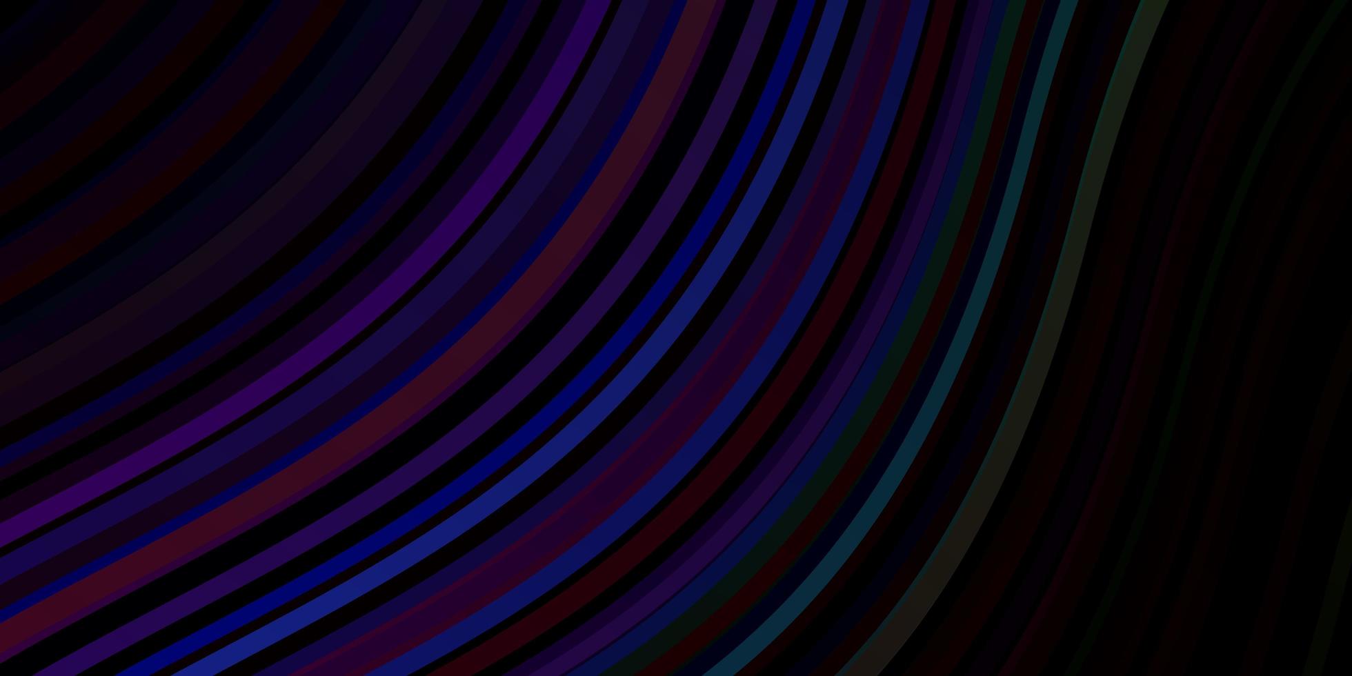 Dark Multicolor Vector Pattern With Curves Illustration In Halftone Style With Gradient Curves