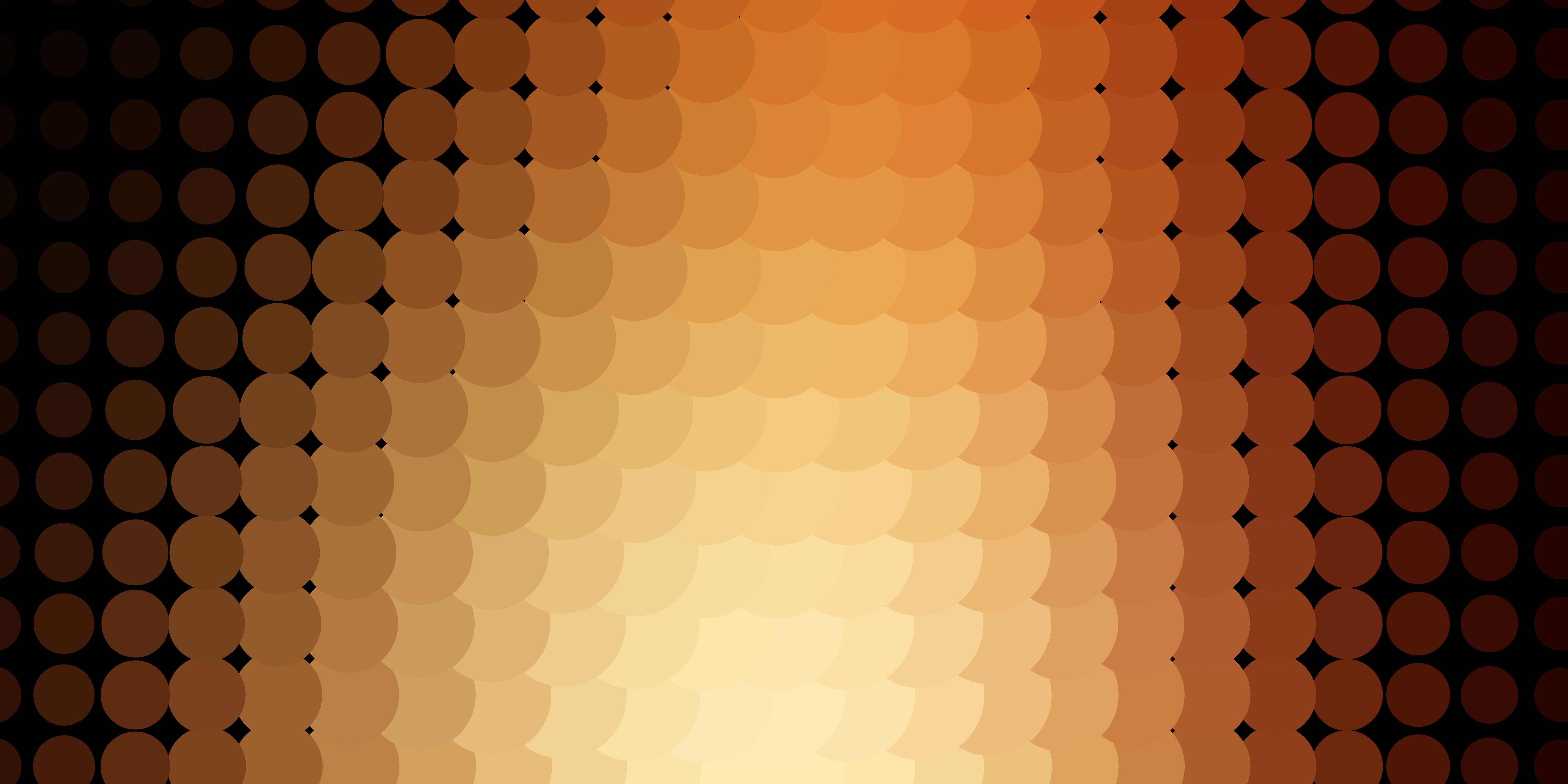 Dark Orange Vector Background With Bubbles Abstract Colorful Disks On Simple Gradient Background