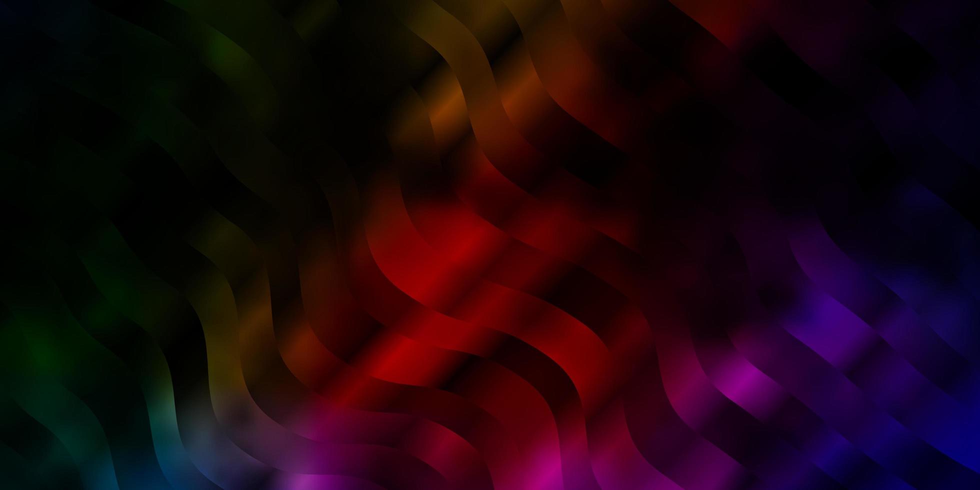 Dark Multicolor Vector Backdrop With Curves Abstract Gradient Illustration With Wry Lines