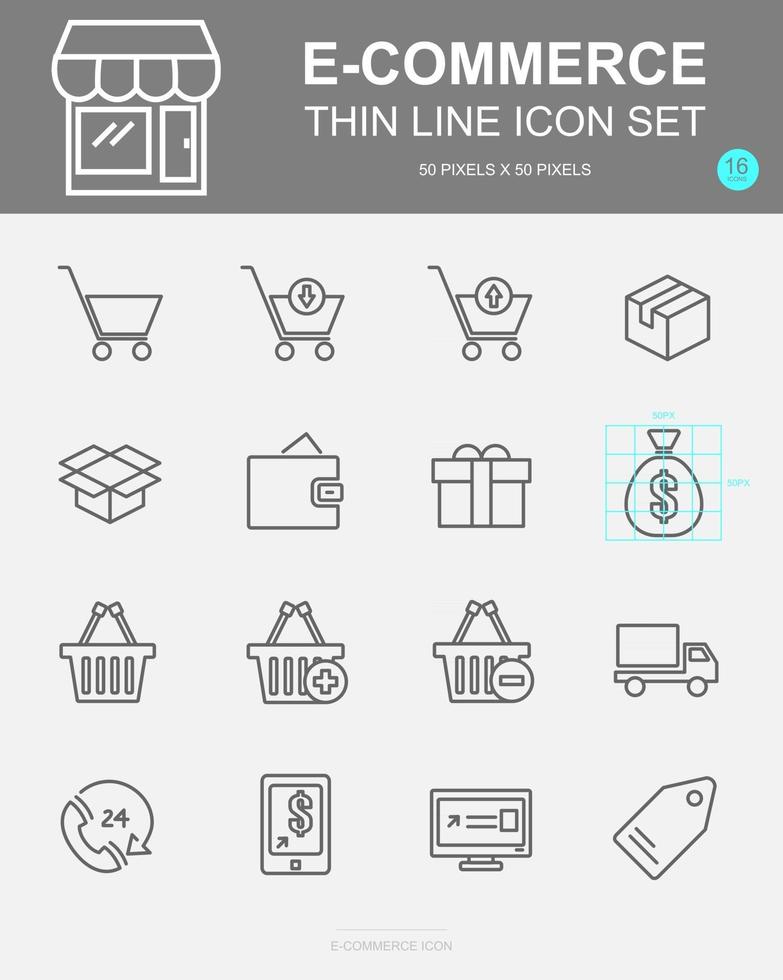 Set of Ecommerce Vector Line Icons 2543256 Vector Art at Vecteezy