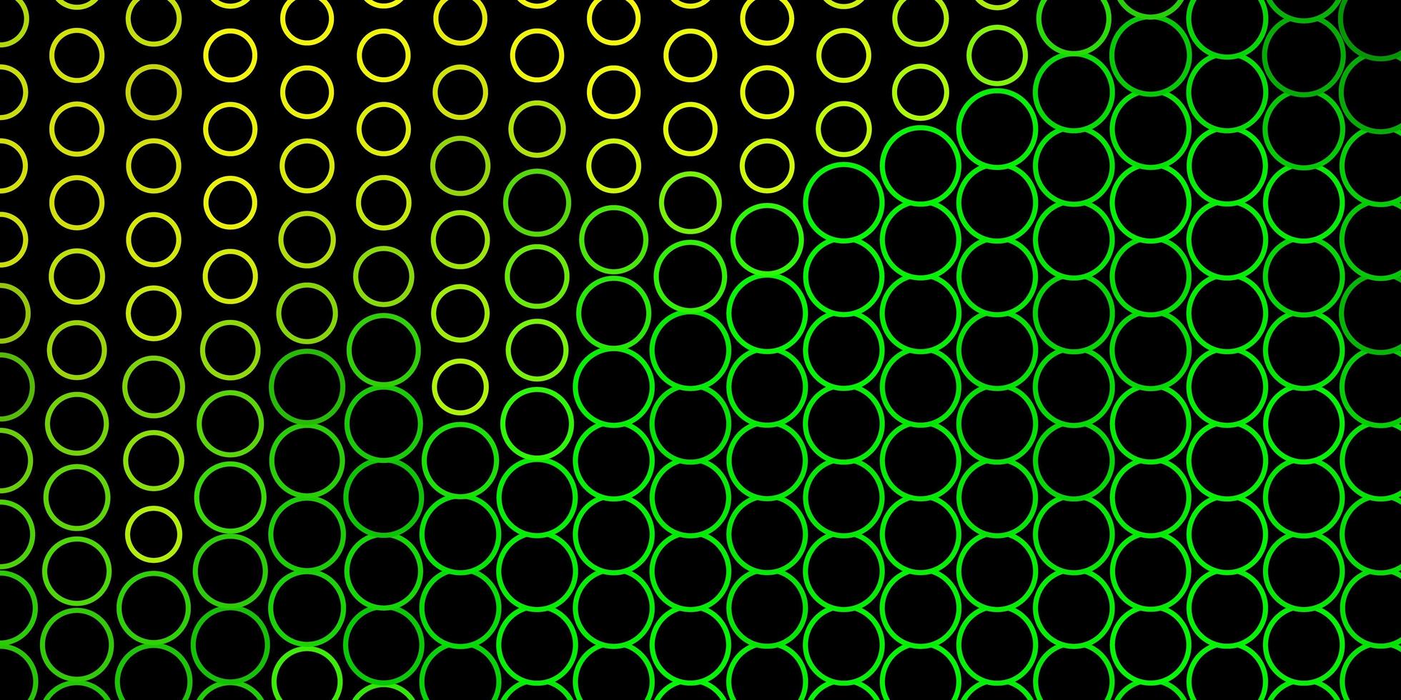 Dark Green Yellow Vector Pattern With Circles Abstract Colorful Disks On Simple Gradient