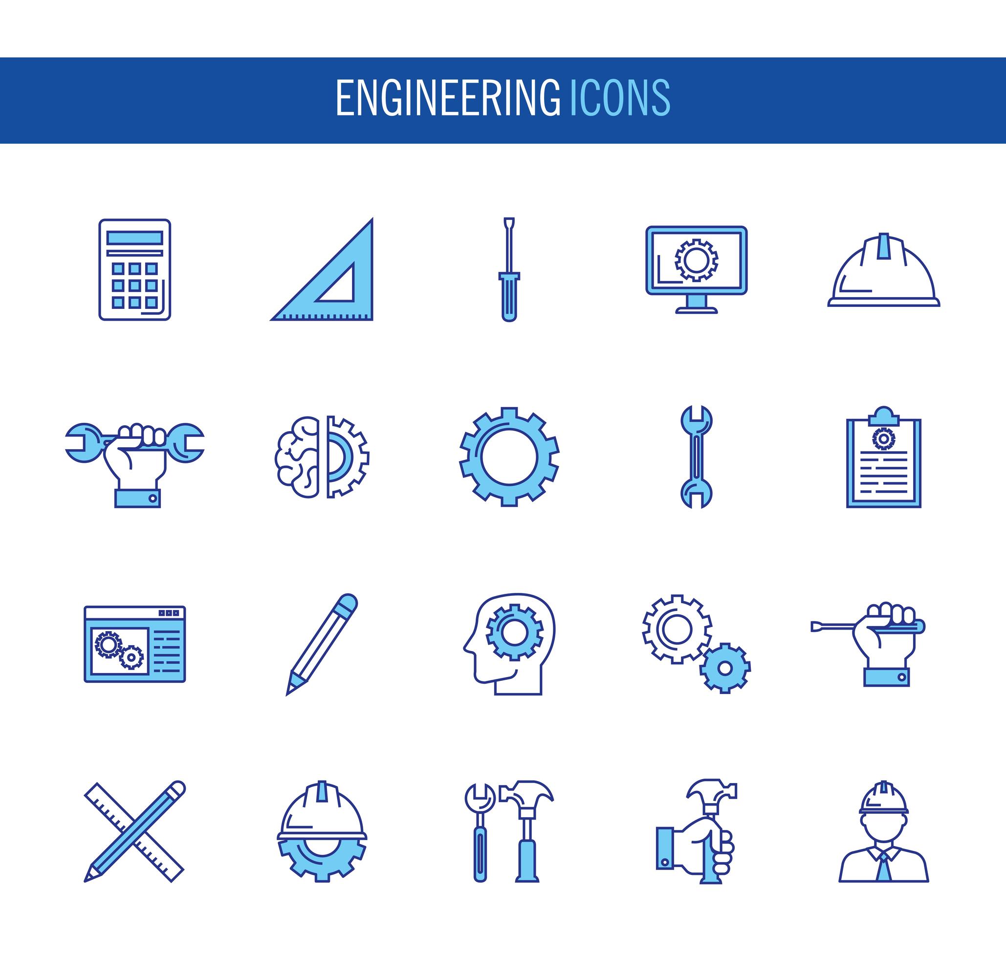 bundle of engineering set icons 2547043 Vector Art at Vecteezy