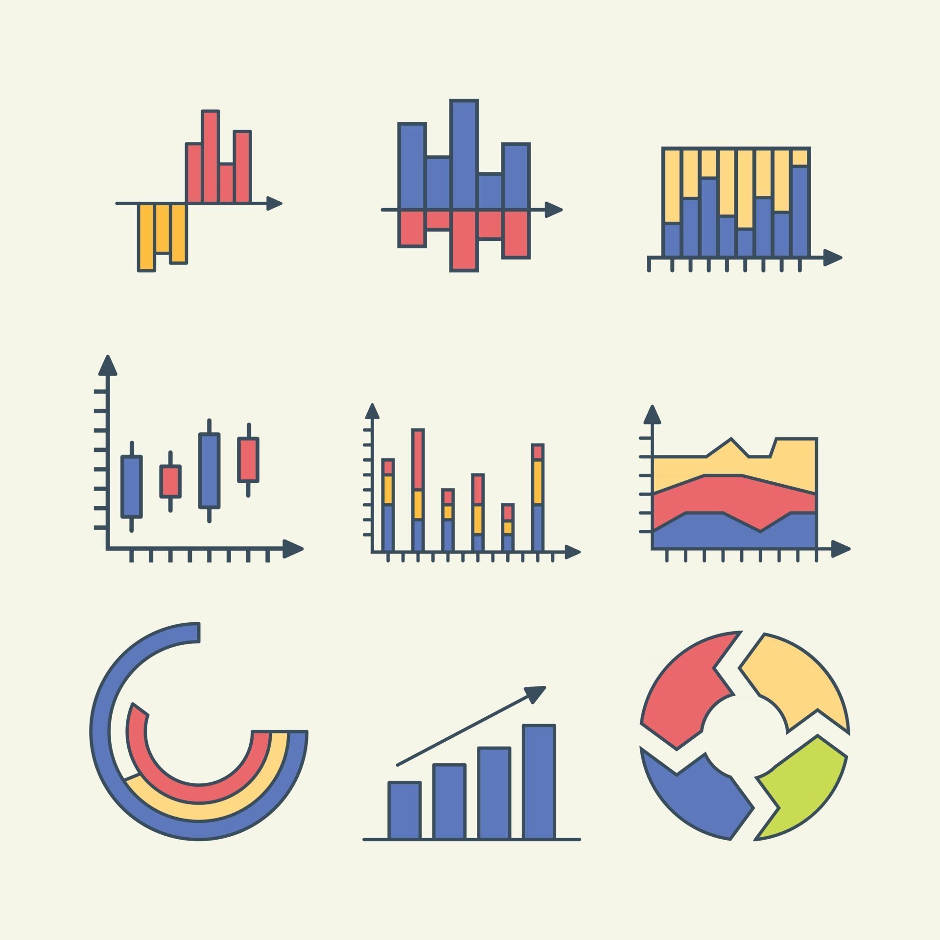 Business data graph vector set 2547596 Vector Art at Vecteezy