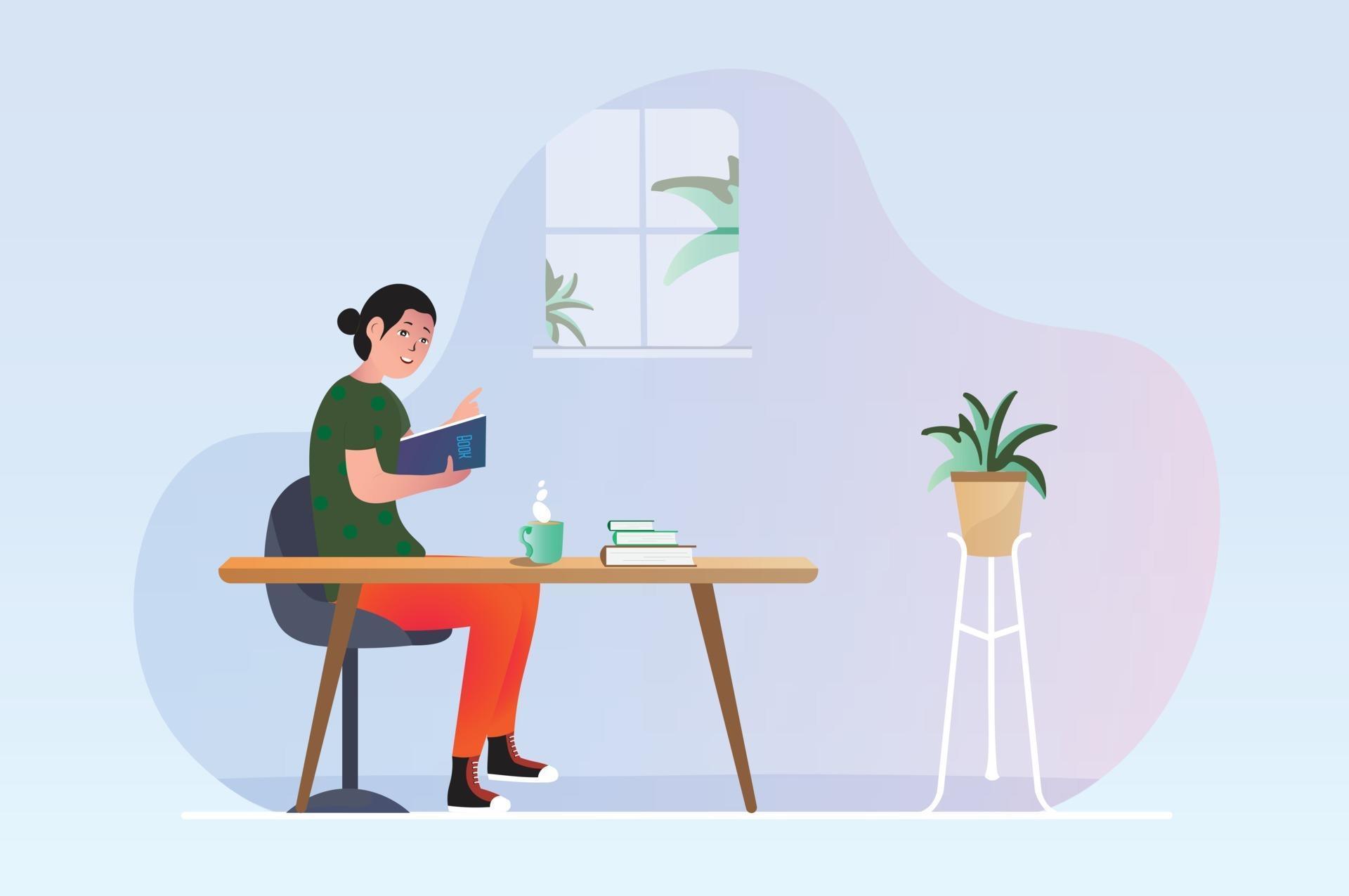 Boy study time 2550134 Vector Art at Vecteezy