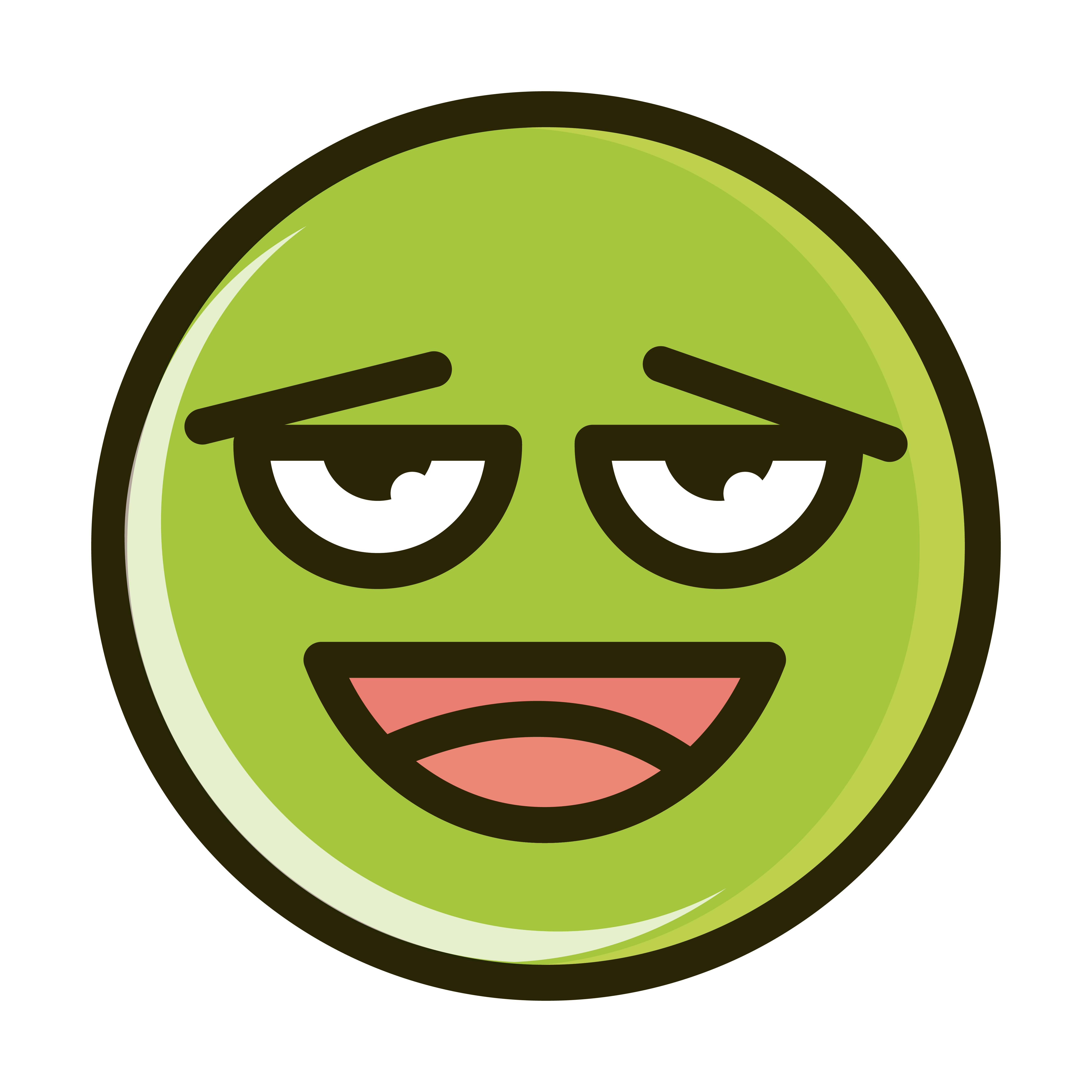 unamused funny smiley emoticon face expression line and fill icon ...