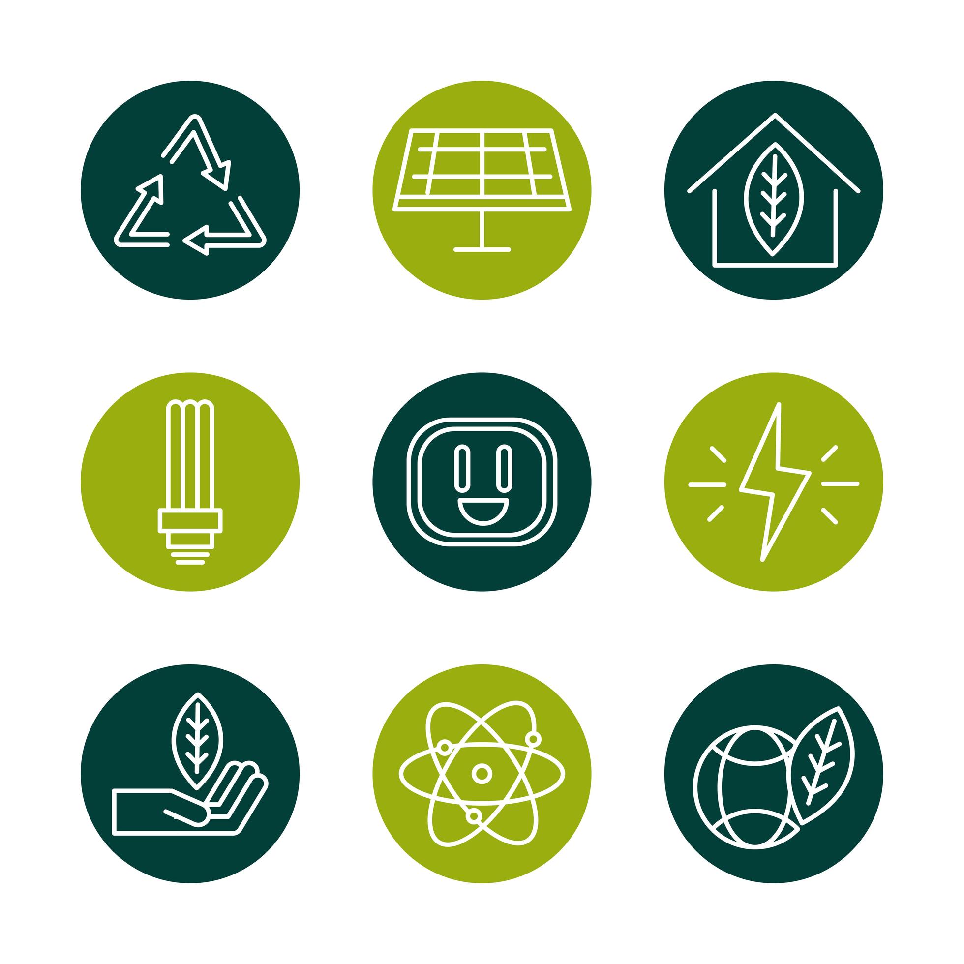 sustainable energy alternative renewable ecology icons set block line ... sustainable energy alternative renewable ecology icons set block line ...