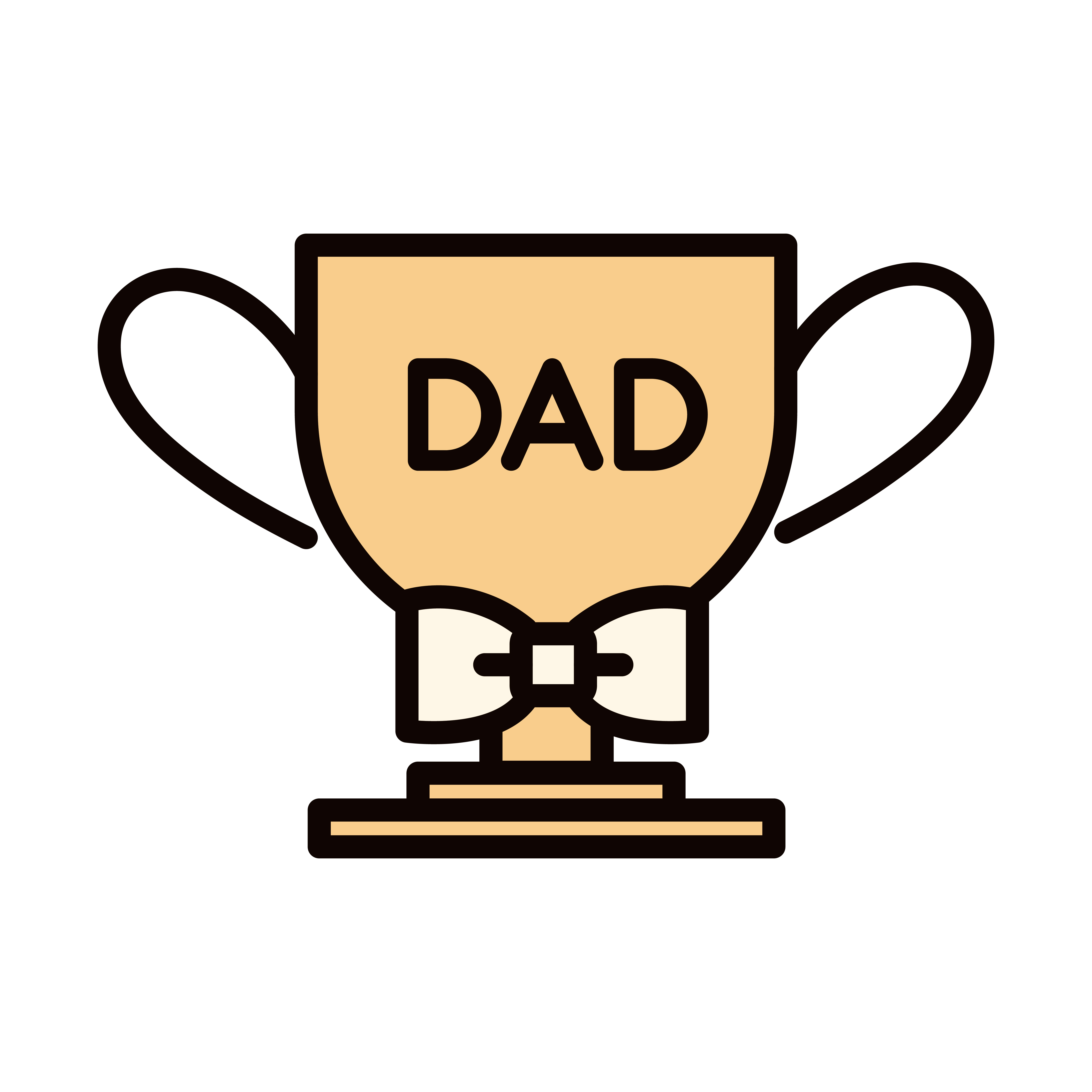 Happy Fathers Day Trophy Award Bowtie Decoration Celebration Line And