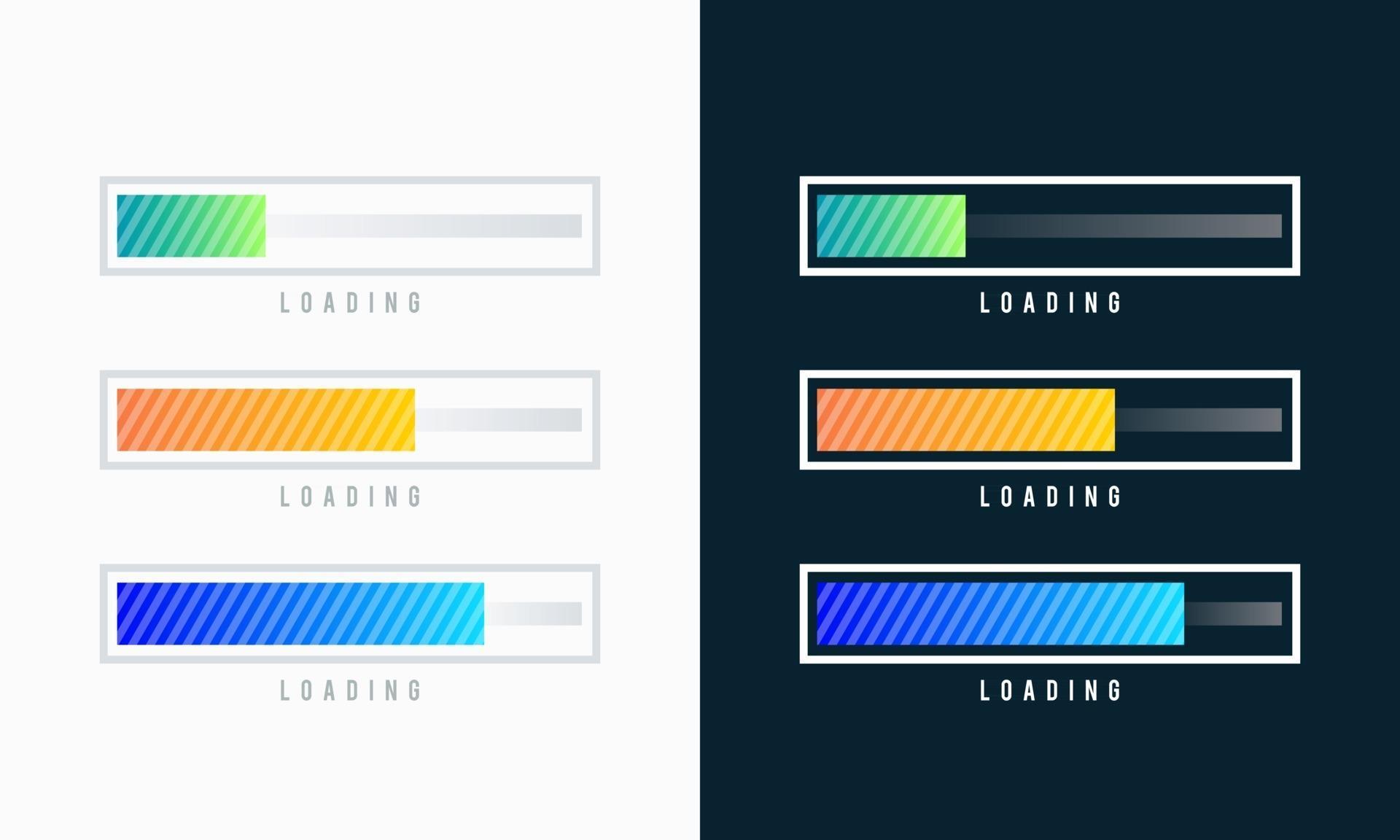 set of Loading bar vector illustration Progress visualization Loading status collection Web ...