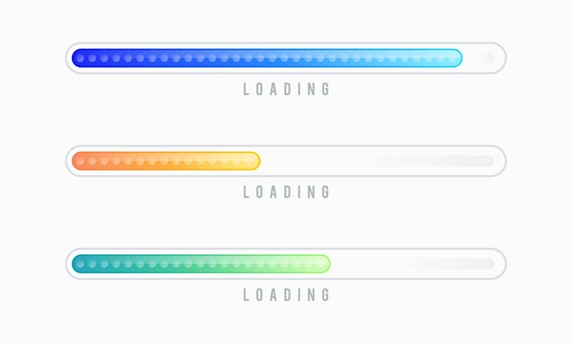 set of Loading bar vector illustration Progress visualization Loading ...