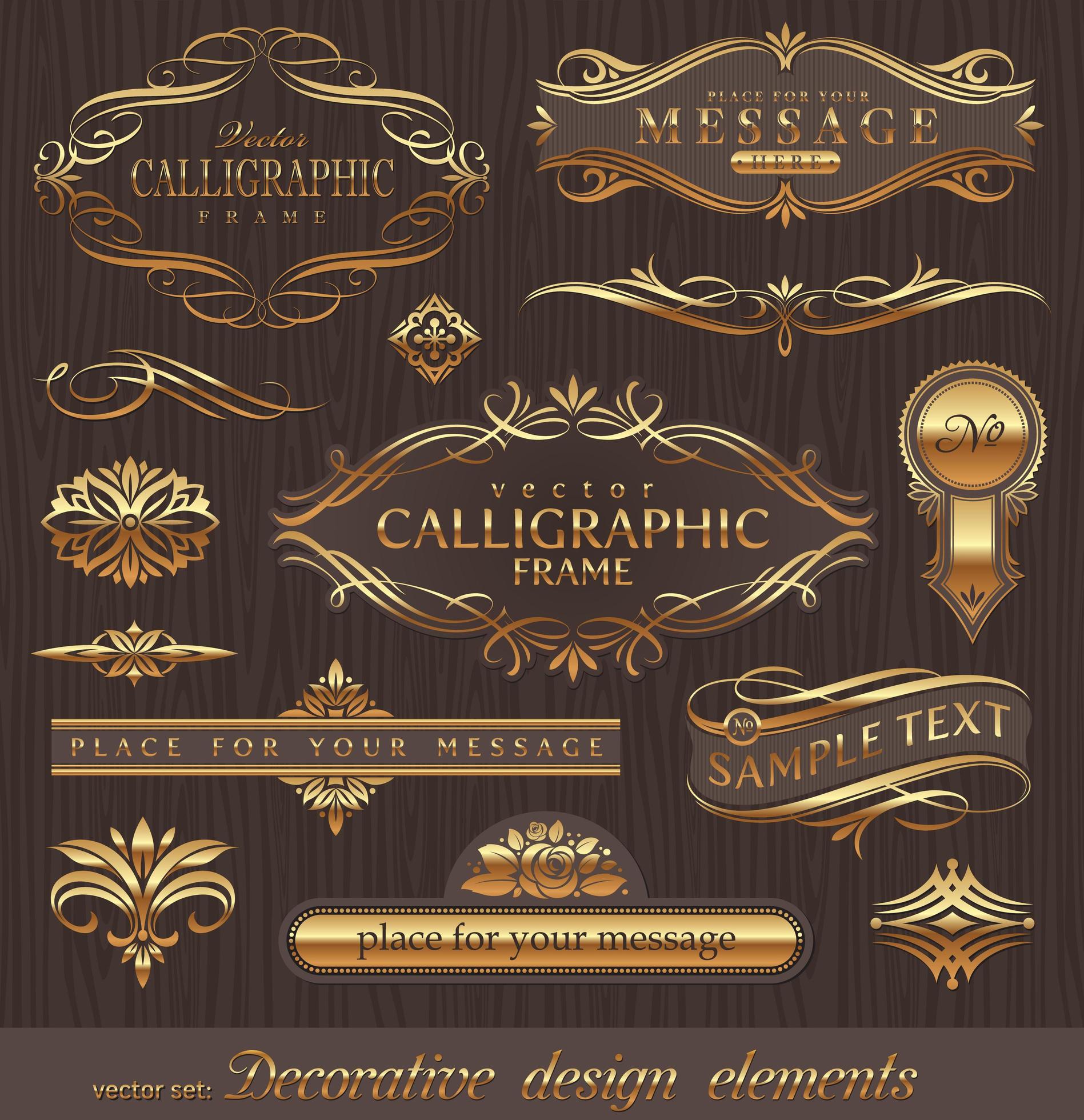 Gold design elements vector 2558608 Vector Art at Vecteezy