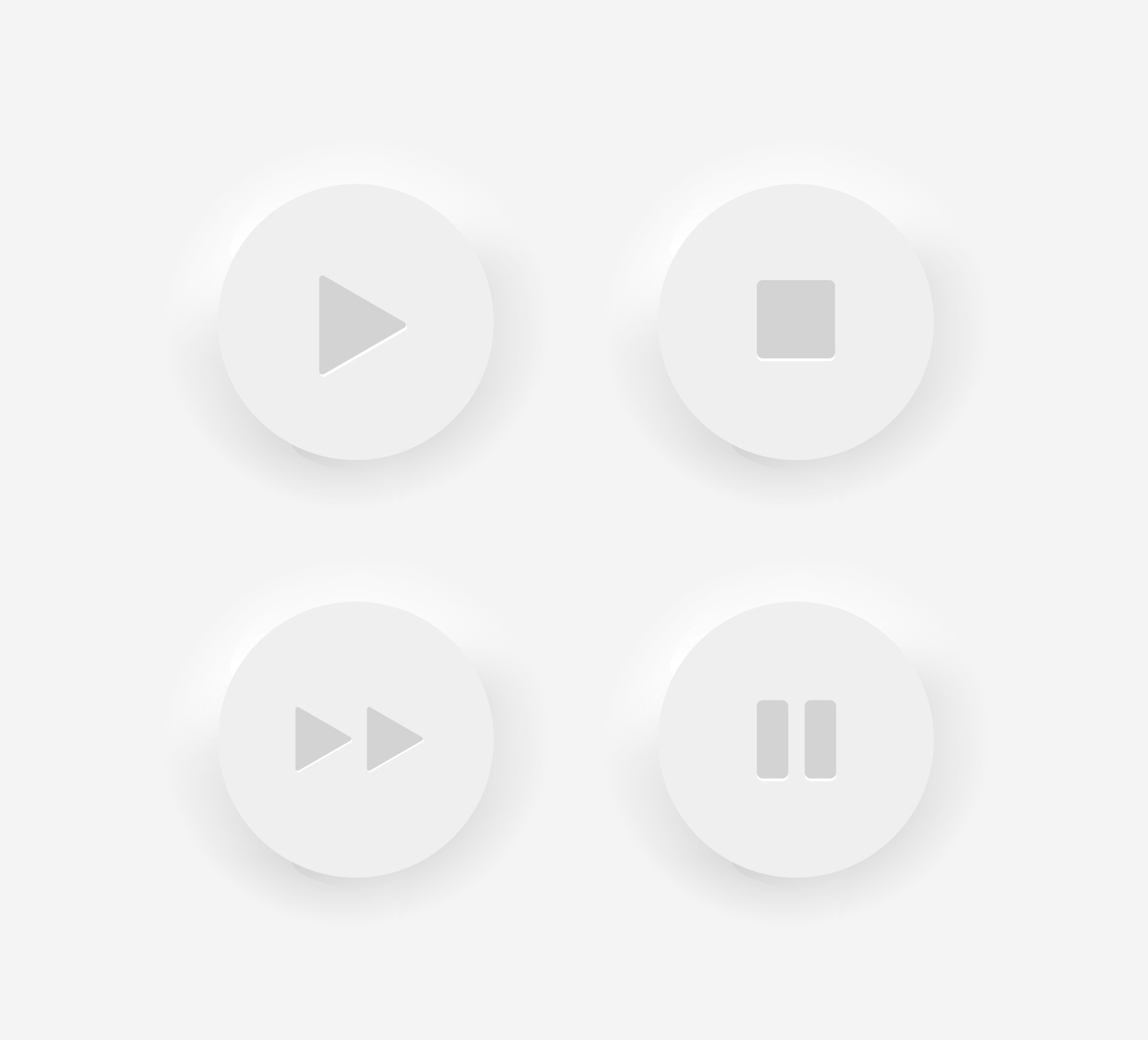 Web and mobile application player control buttons vector set 2558666 ...