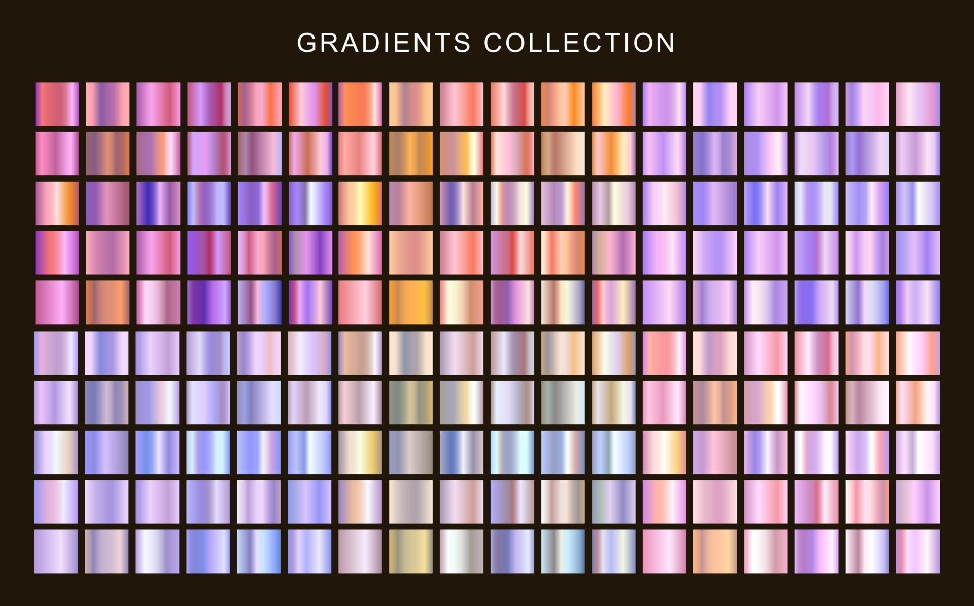 Set Collection of metallic gradients. Purple gradients holographic ...
