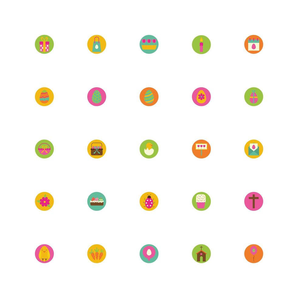 bundle of spring set block and flat icons 2559111 Vector Art at Vecteezy