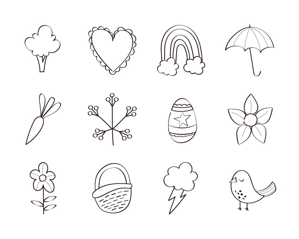bundle of spring set line icons 2559132 Vector Art at Vecteezy