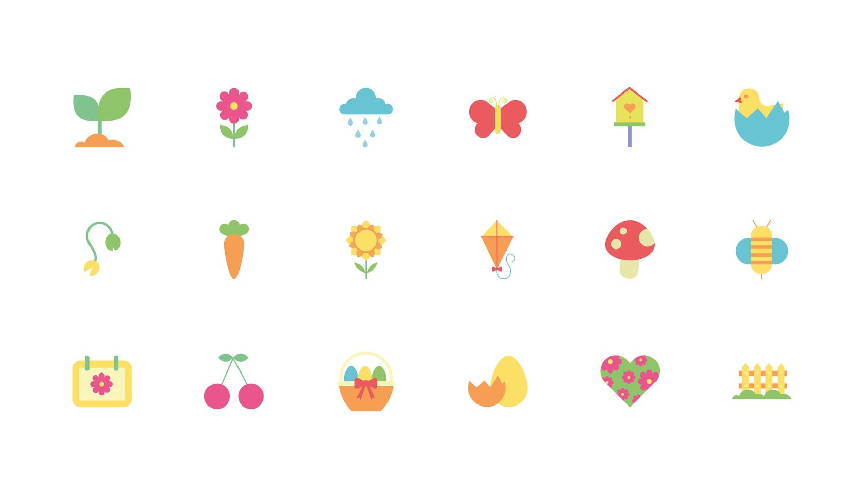 bundle of spring set icons 2559457 Vector Art at Vecteezy