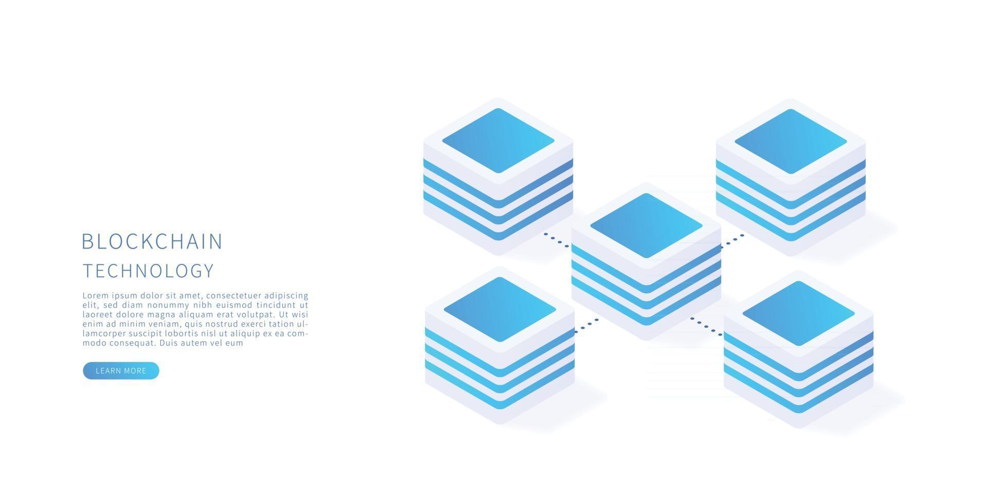 Blockchain Blockchain Technology Concept In Isometric Vector 2561181