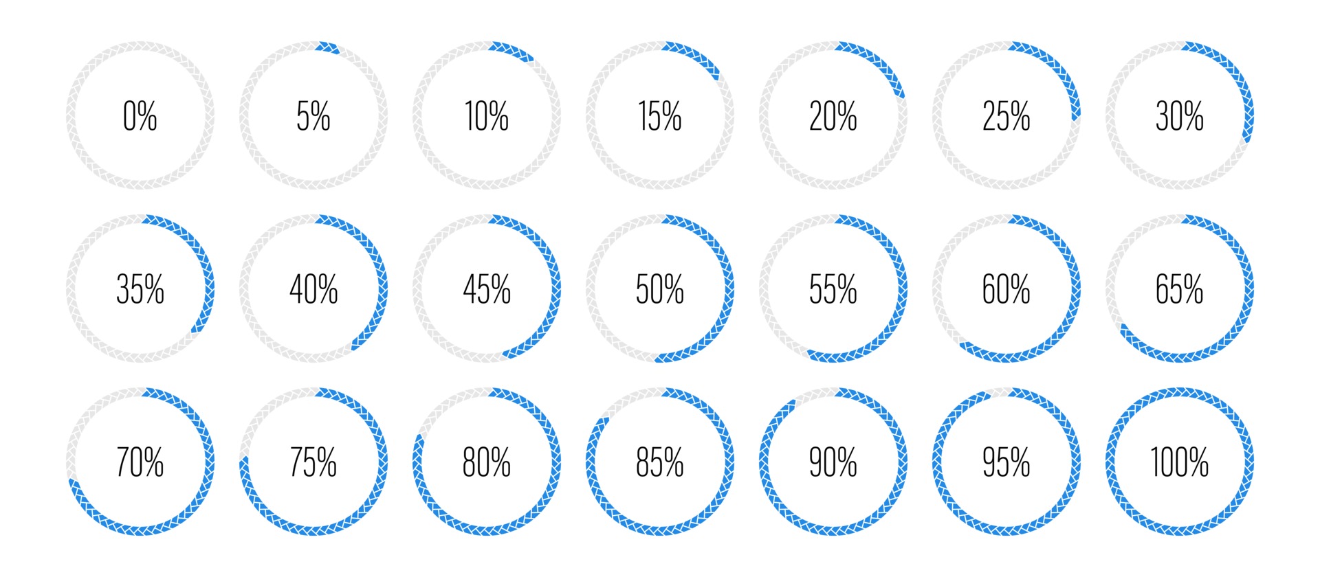 Set of circle percentage diagrams 2561199 Vector Art at Vecteezy