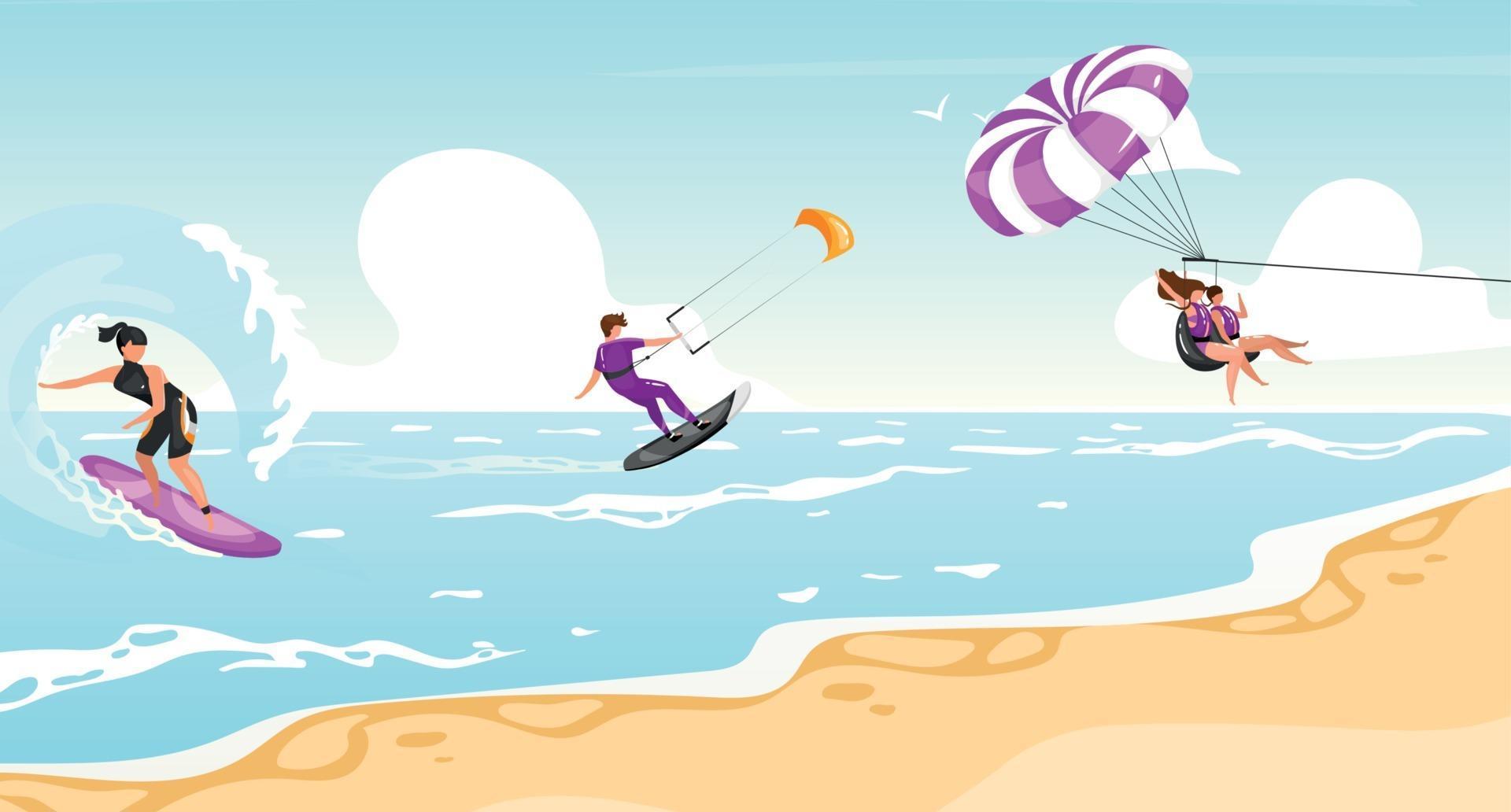 Water sports flat vector illustration 2561658 Vector Art at Vecteezy