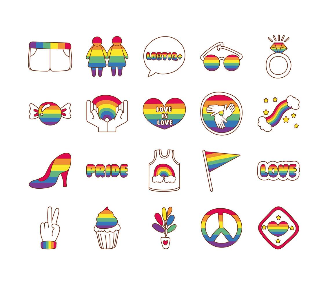 bundle of lgbtq set icons 2562883 Vector Art at Vecteezy