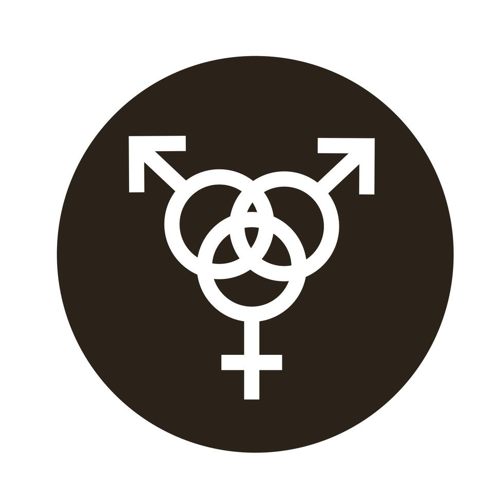 Bisexual Man Gender Symbol Of Sexual Orientation Block Style Icon 2564822 Vector Art At Vecteezy