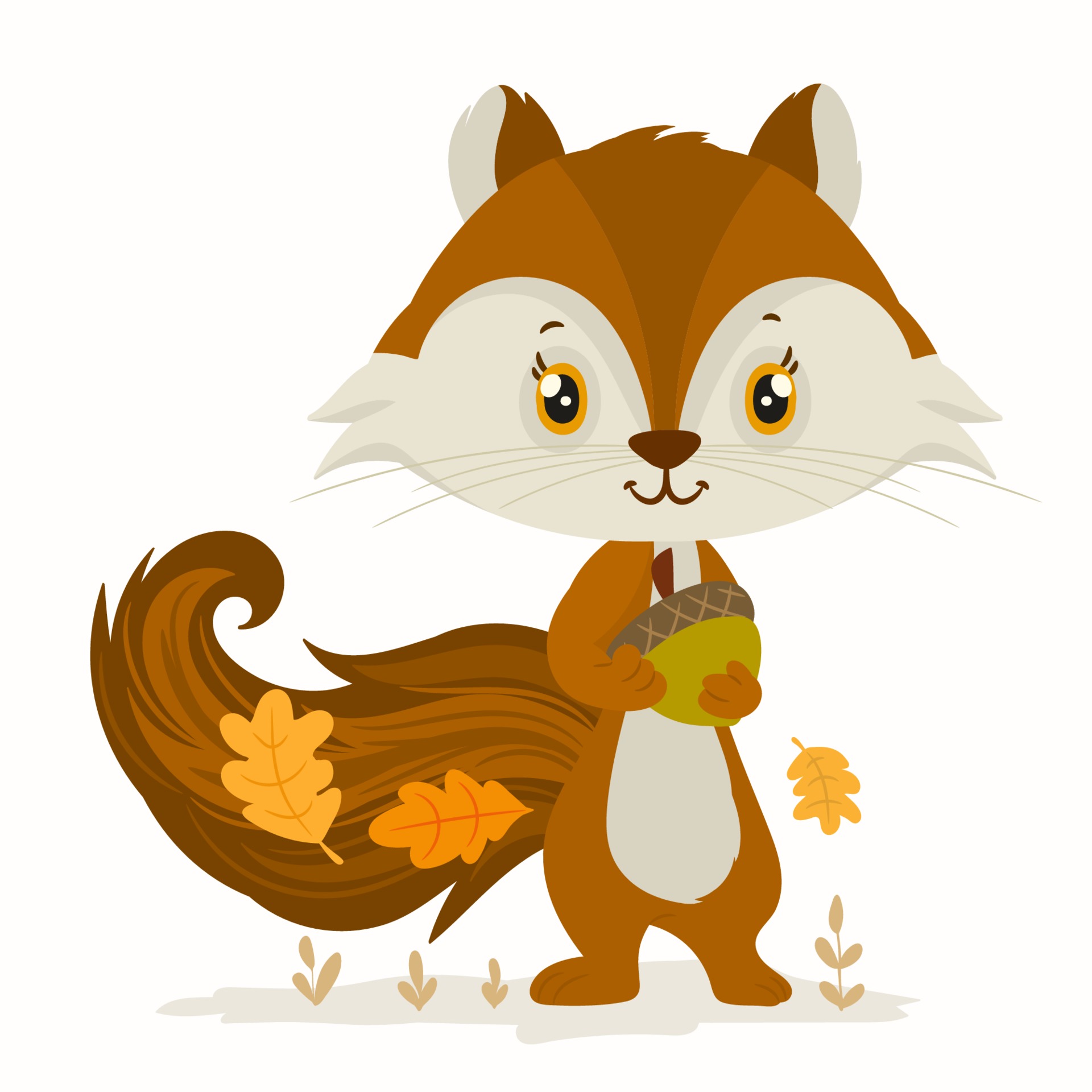 Squirrel Acorn Clip Art