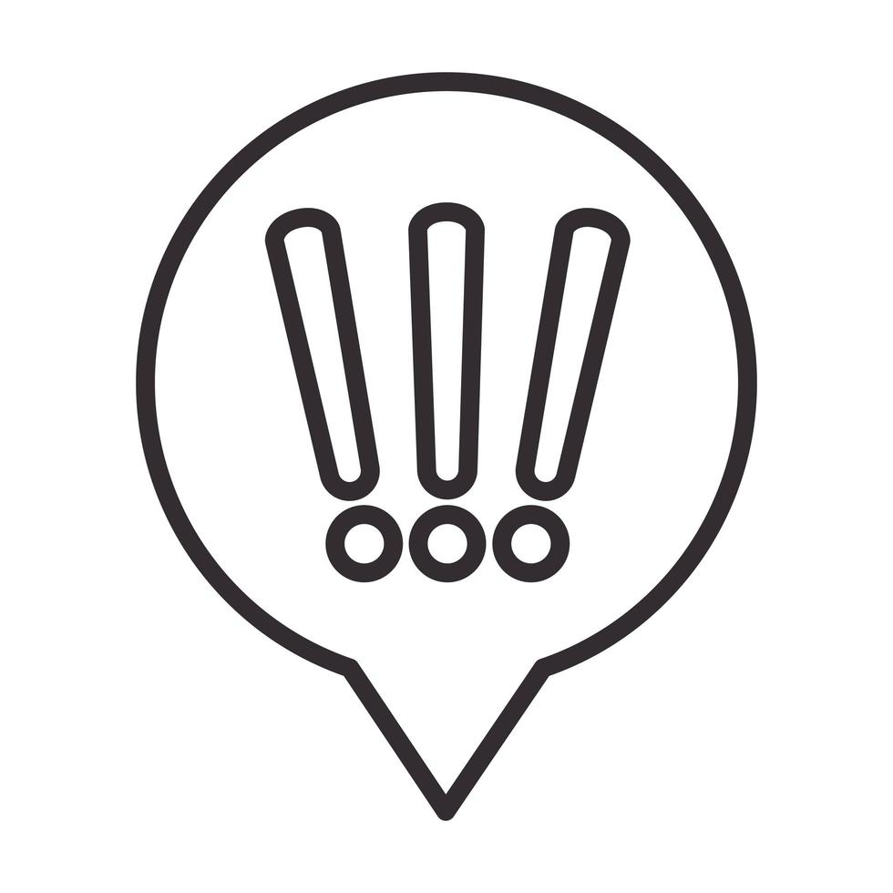 Alert Icon Exclamation Mark Attention Danger Precaution Line Style Design 2579390 Vector Art At