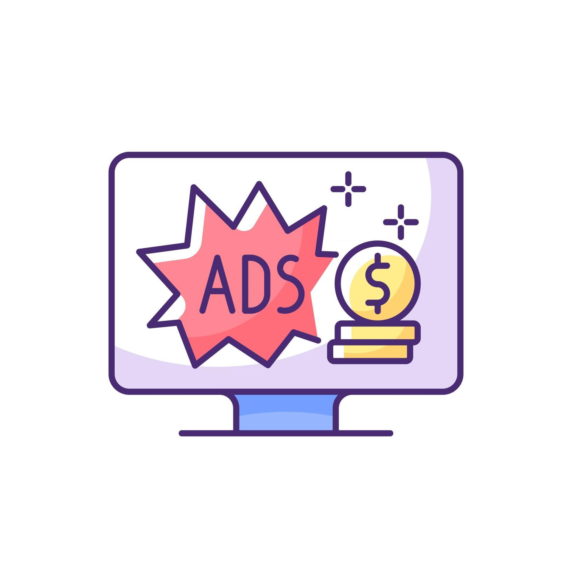 Ad supported subscription plan RGB color icon 2580421 Vector Art at ...