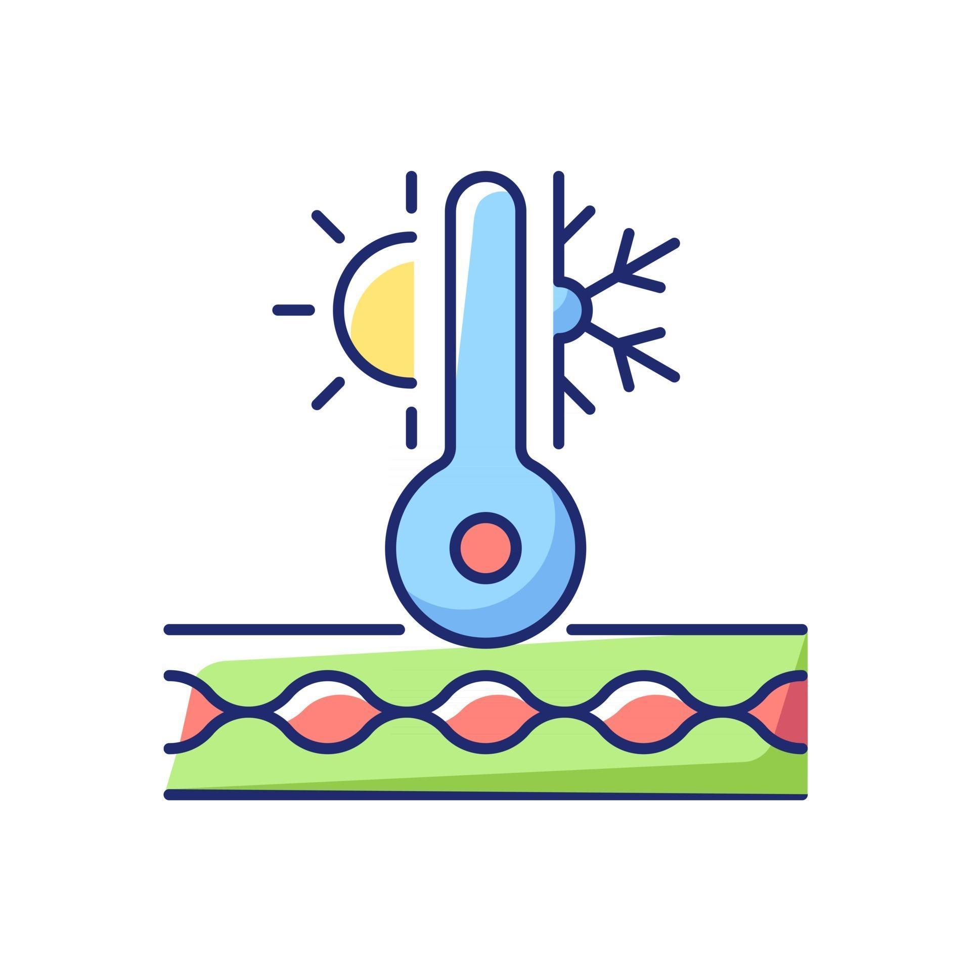 Thermal insulated fabric feature vector flat color icon 2581196 Vector ... Thermal insulated fabric feature vector flat color icon 2581196 Vector ...
