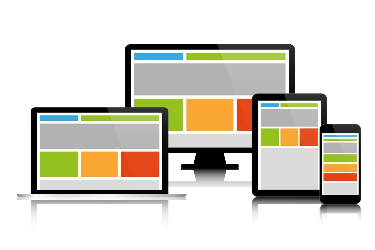 Fully responsive web design in modern electronic devices set of modern ... Fully responsive web design in modern electronic devices set of modern ...