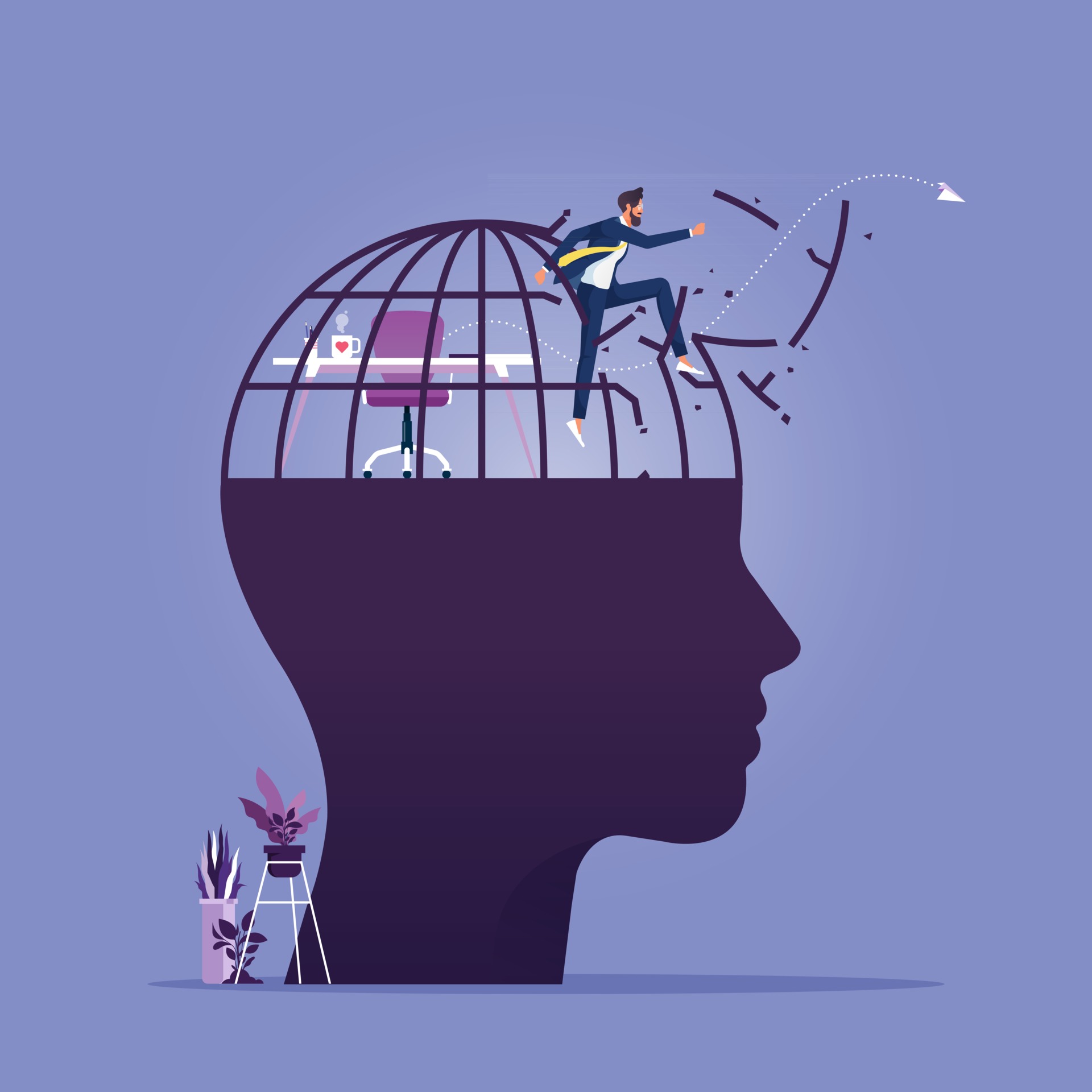 Think growth mindset concept Symbolic visualization with creative ... Think growth mindset concept Symbolic visualization with creative ...