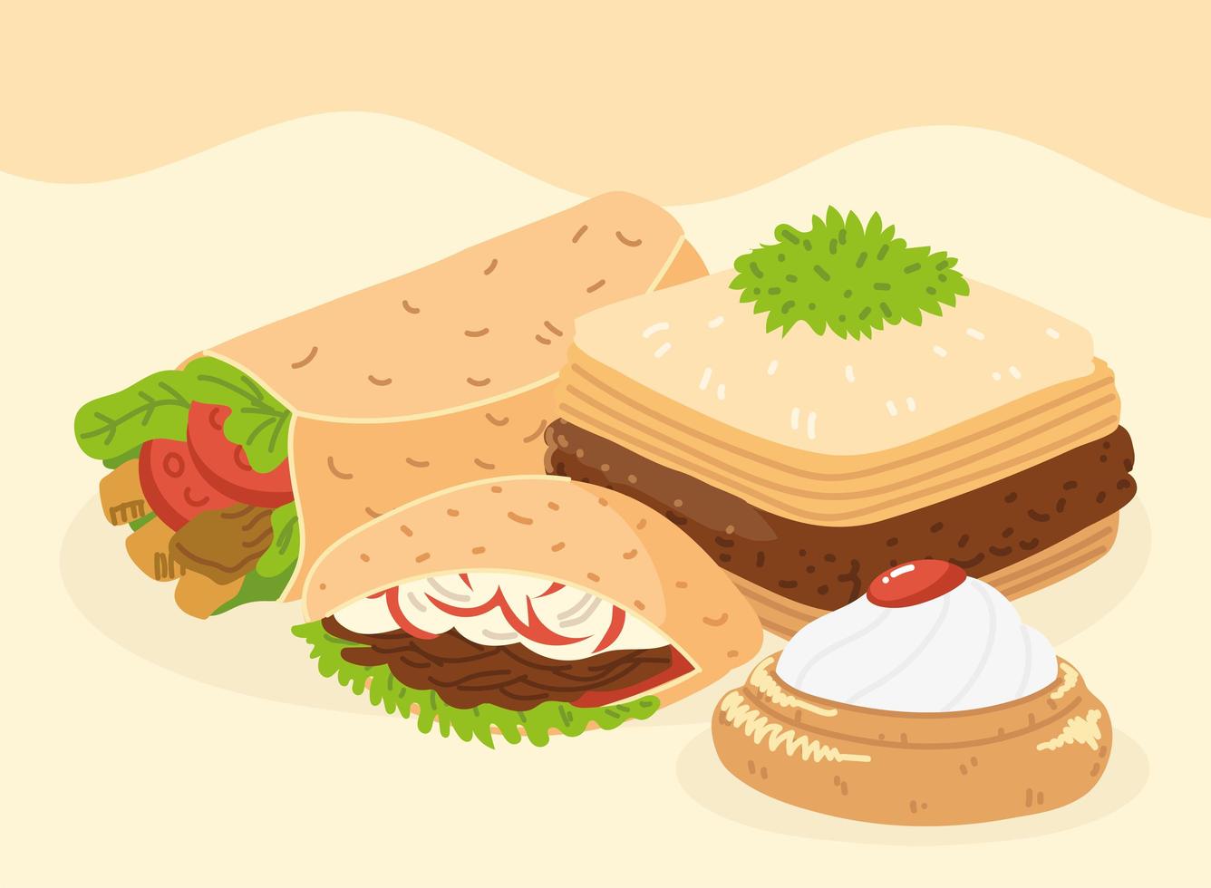 arabic food icon collection 2590142 Vector Art at Vecteezy