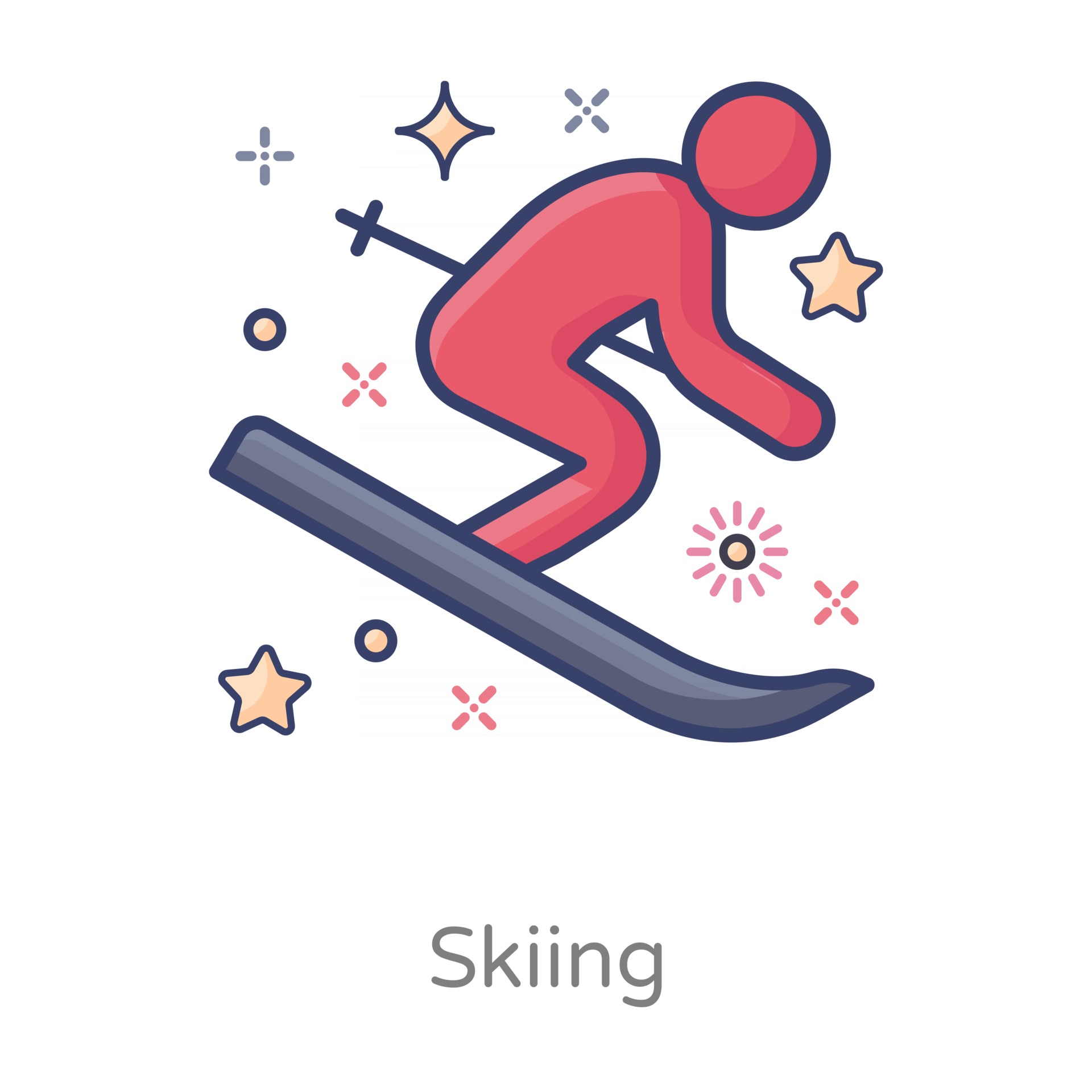 Character Skiing Design 2591194 Vector Art at Vecteezy
