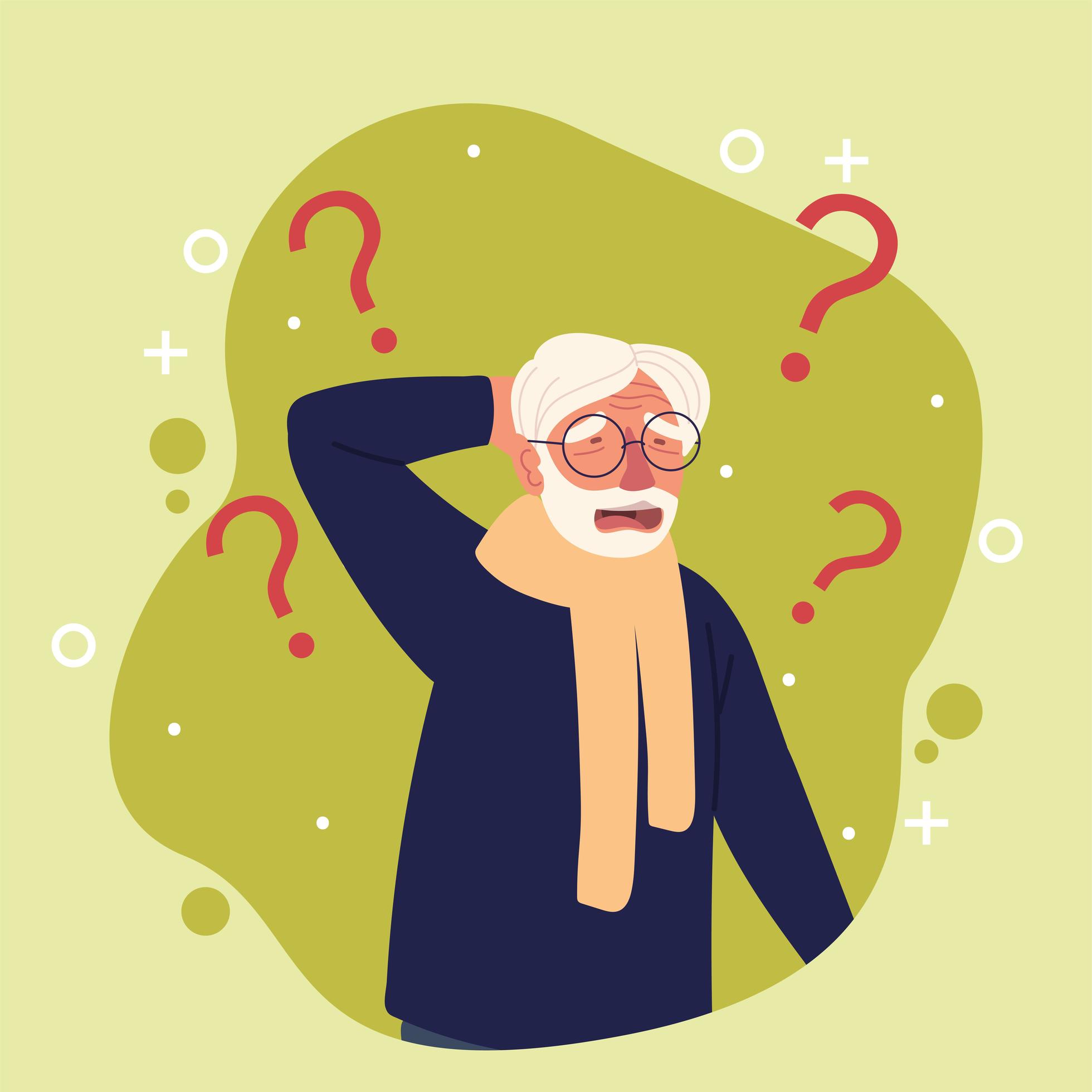 Hombre Con Enfermedad De Alzheimer 2593409 Vector En Vecteezy