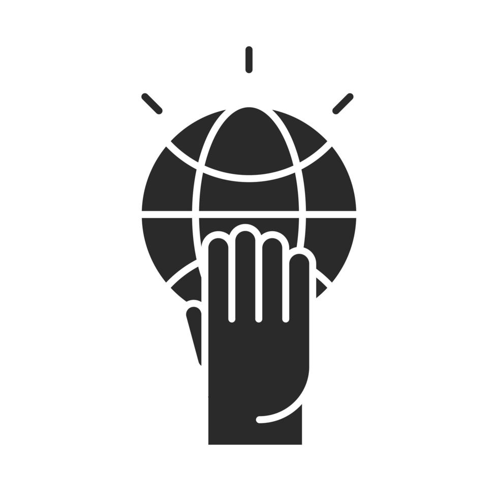 International Human Rights Day Hand With World Support Hope Silhouette