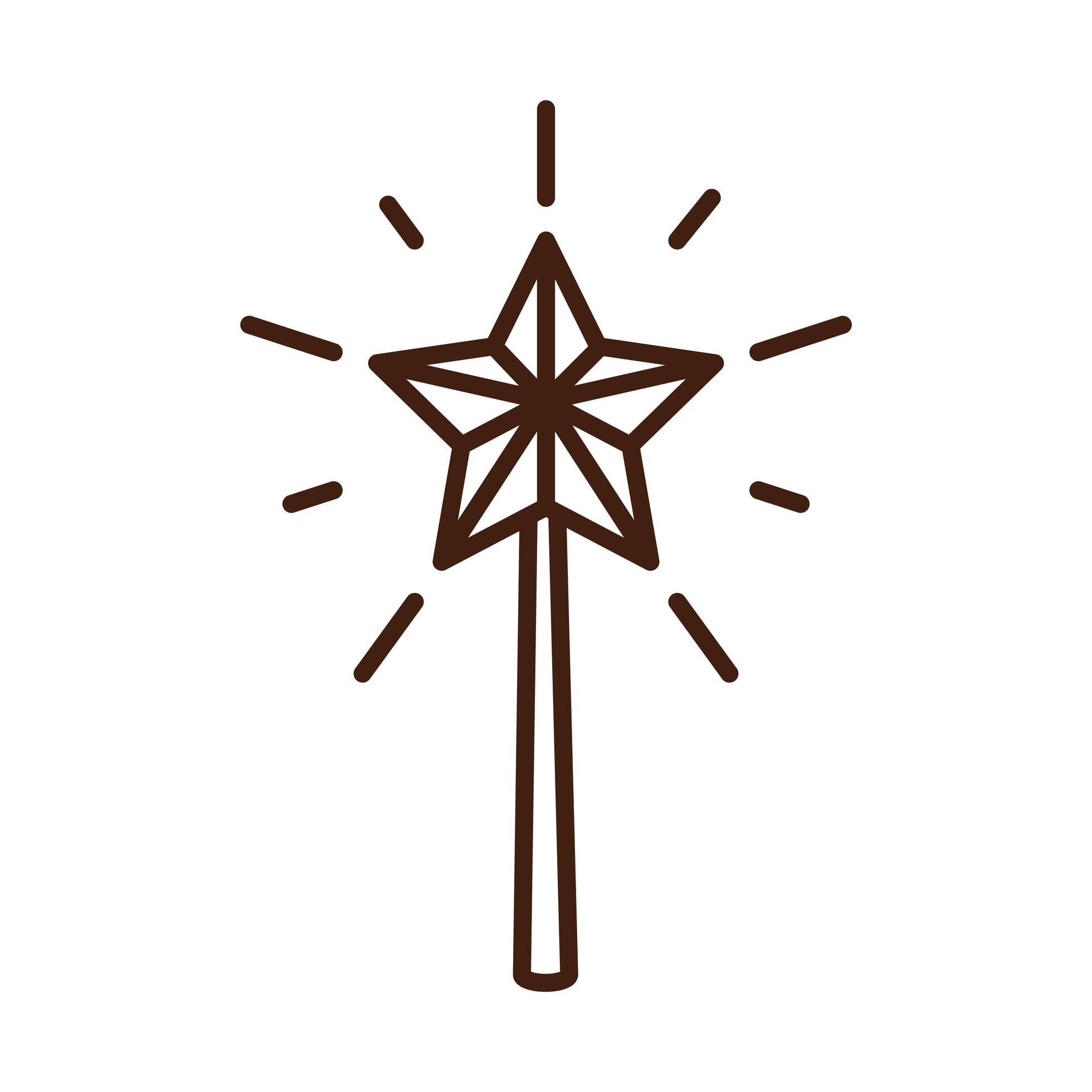 happy merry christmas star decoration celebration festive linear icon ...