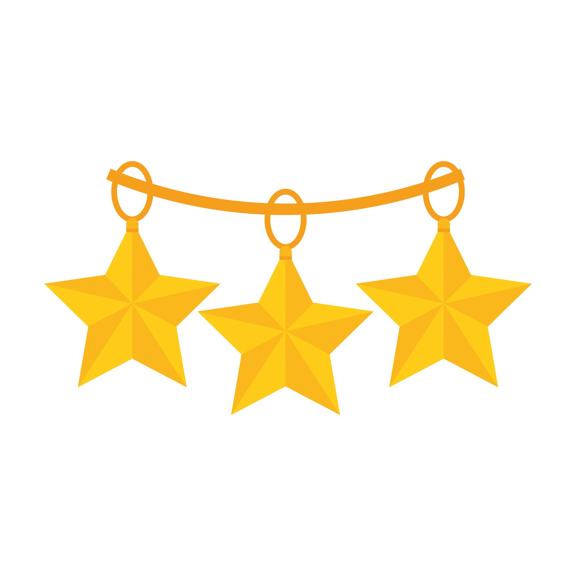 happy merry christmas hanging gold stars decoration celebration festive ...