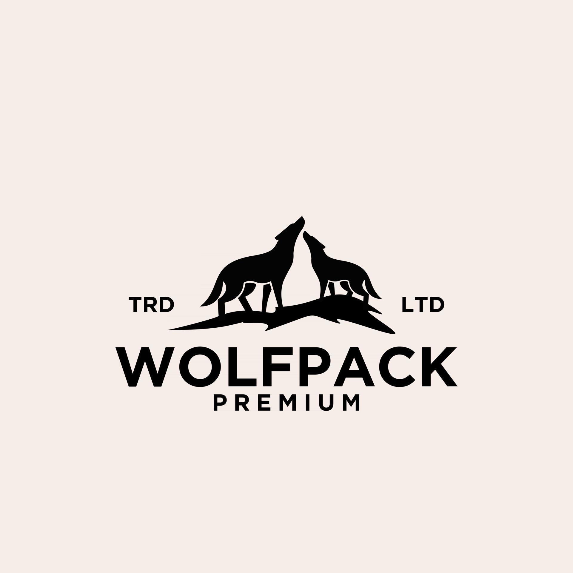premium wolf pack vector logo design 2596708 Vector Art at Vecteezy