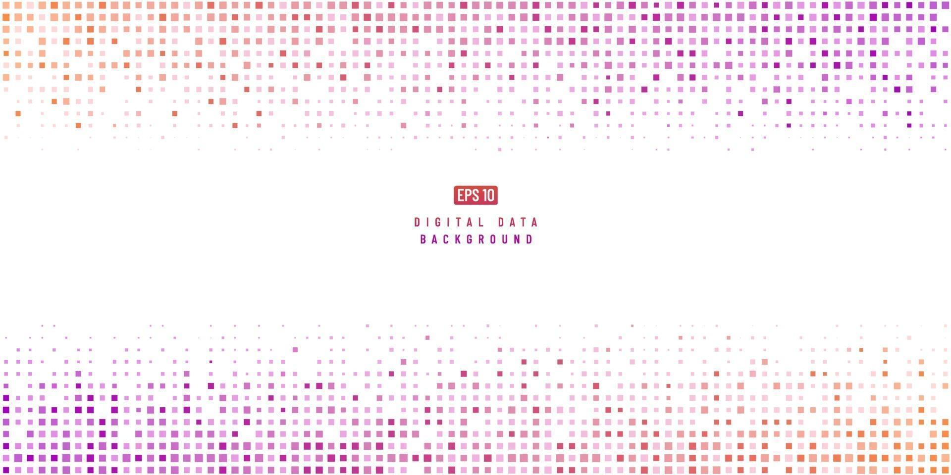 Abstract digital data technology square pink purple and yellow pattern ...