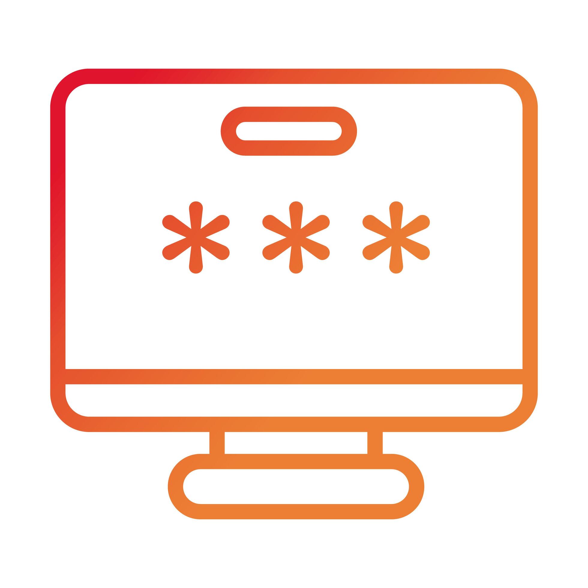Desktop Computer With Password Gradient Style Icon 2598855 Vector Art At Vecteezy