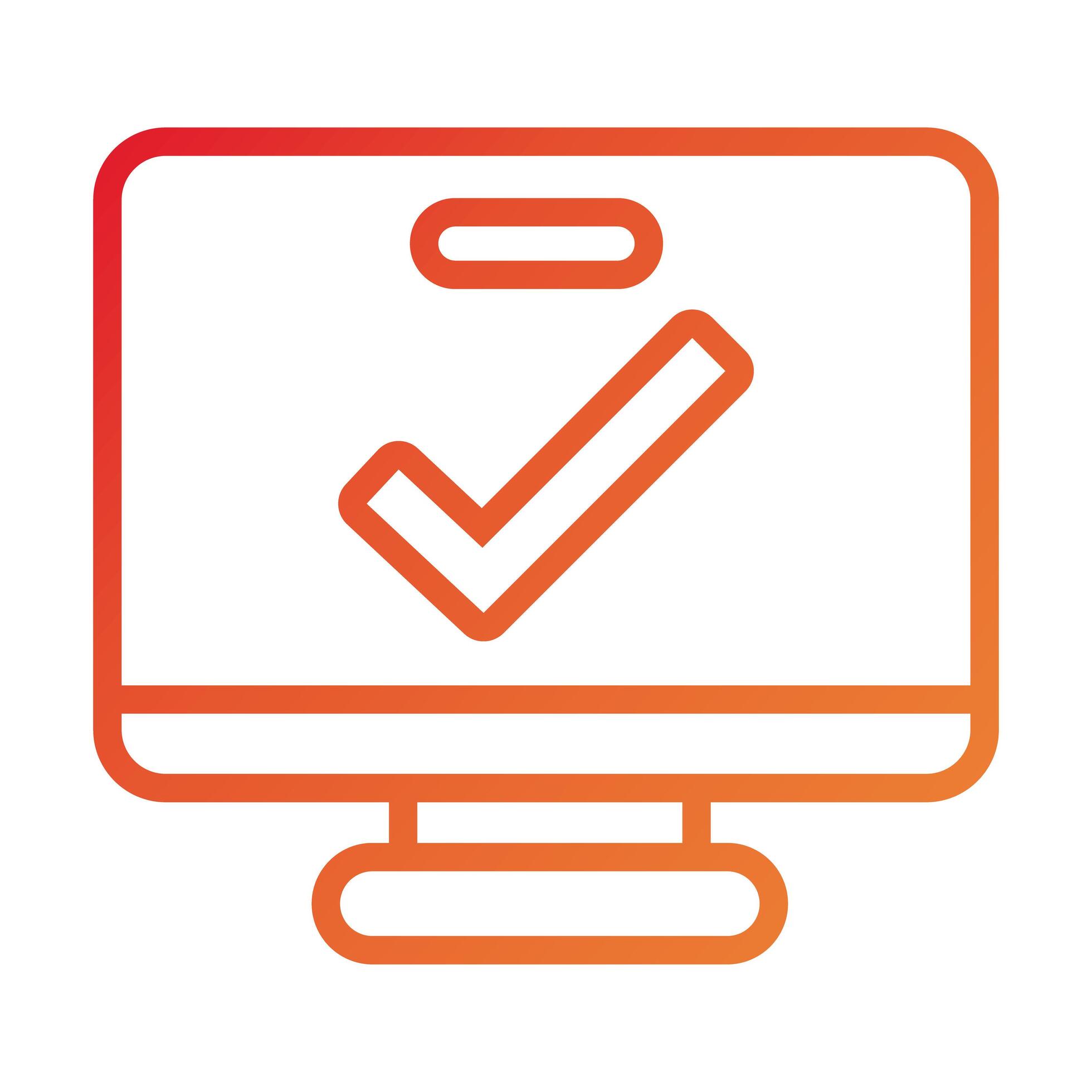 desktop computer with check symbol gradient style icon 2598974 Vector ...