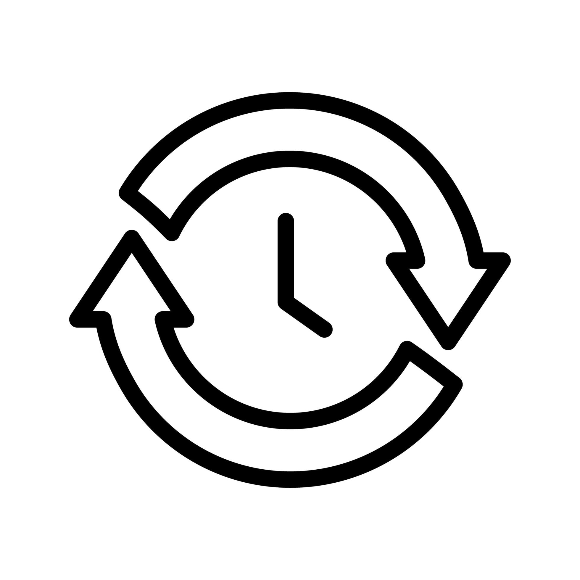 time clock with arrows reload line style icon 2599532 Vector Art at ...
