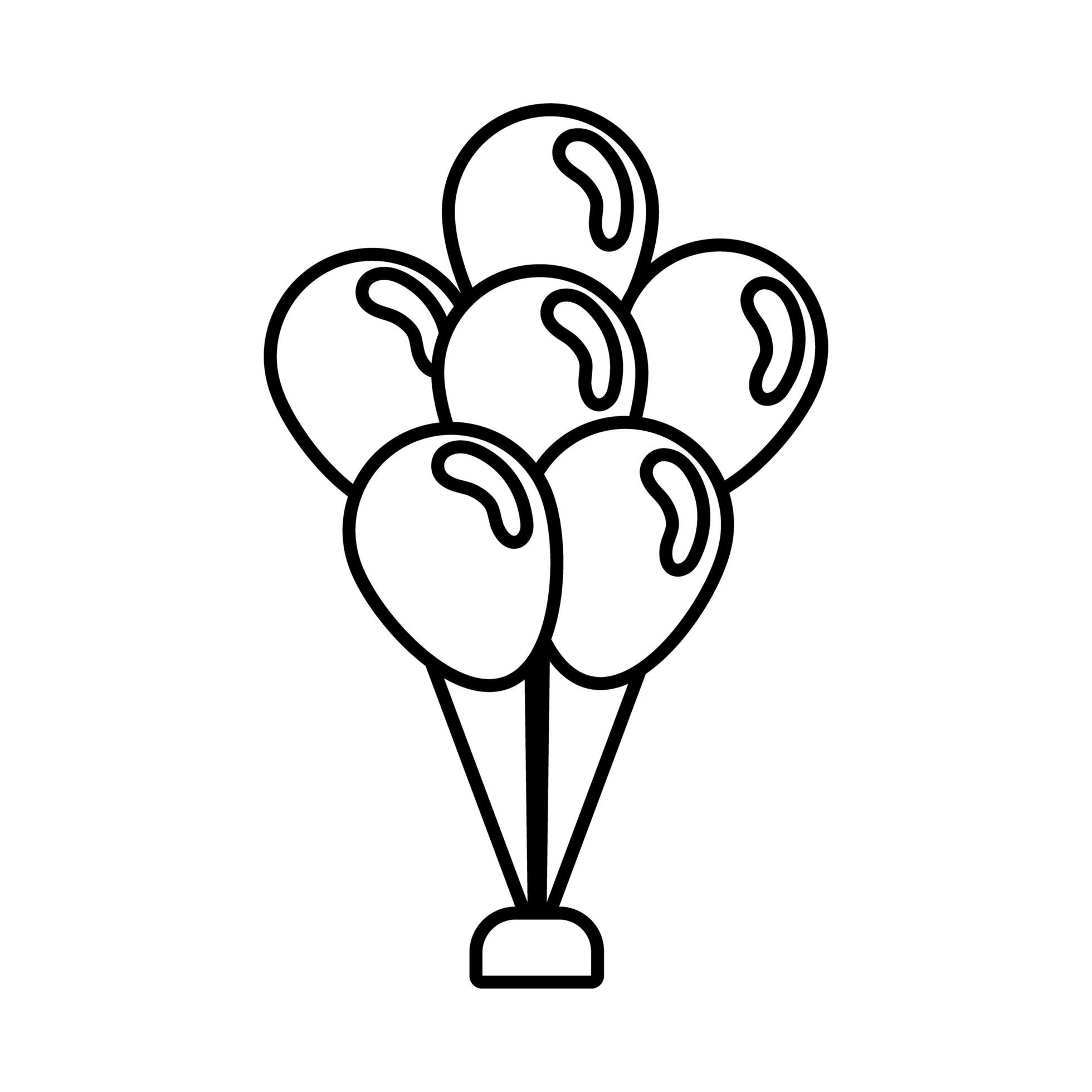 Balloons Helium Floating Line Style Icon 2599665 Vector Art At Vecteezy