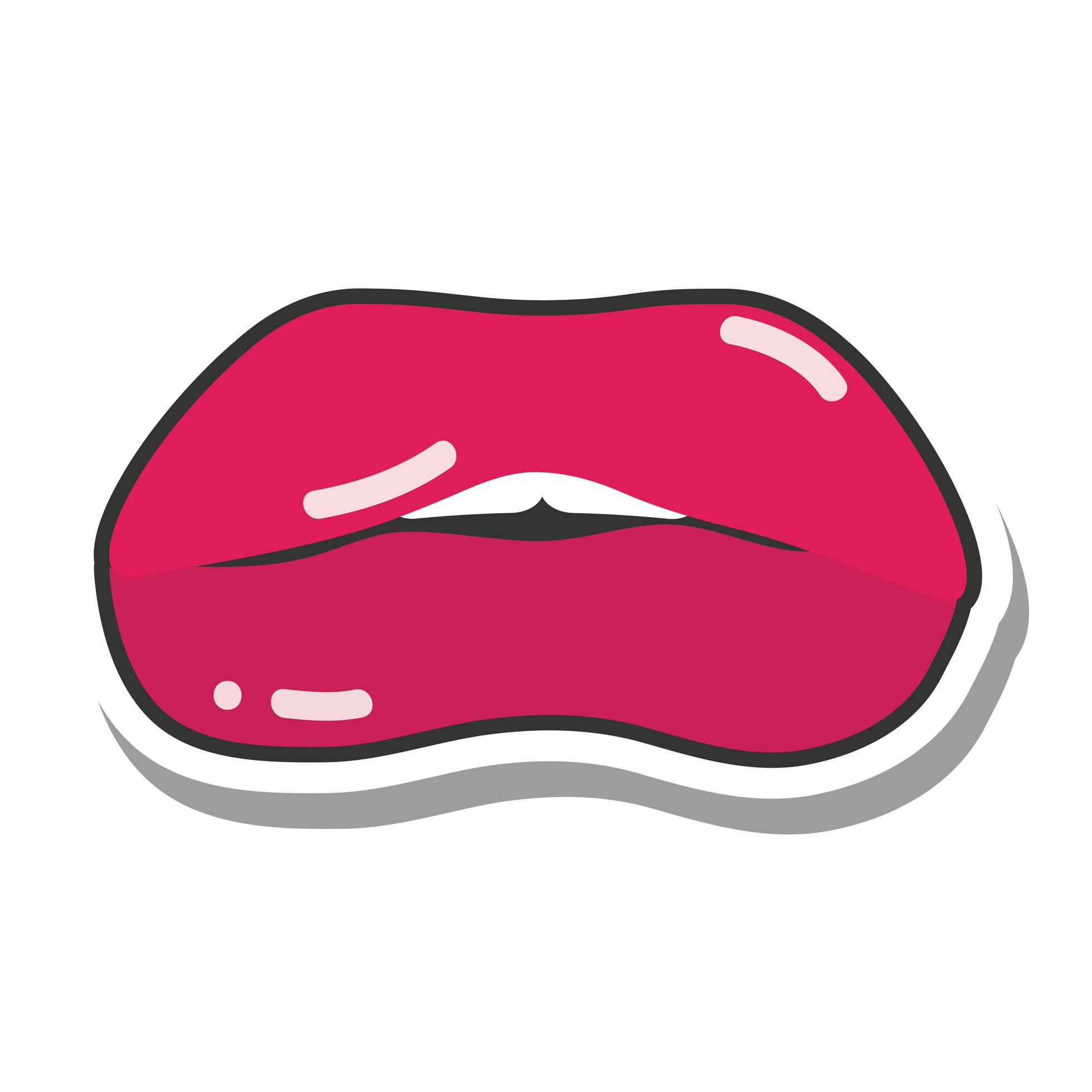 Pop Art Mouth And Lips Red Puffy Lips Line And Fill Icon 2602436 Vector Art At Vecteezy